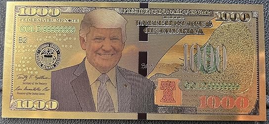 Amazon.com: PartyYeah Trump 1000 Dollar Bill Banknote, One Thousand 24k ...