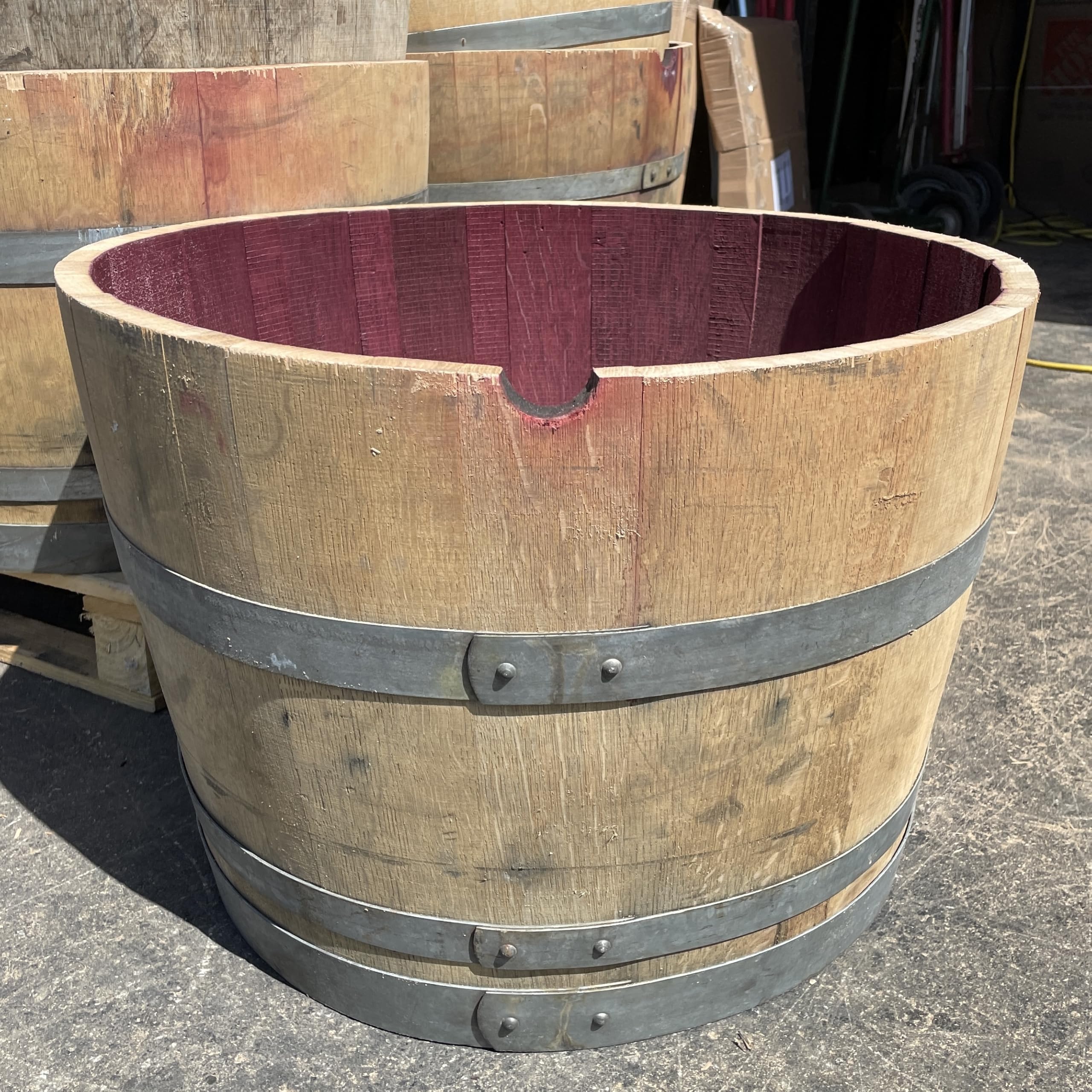 Amazon.com : Wine Barrel Half Planter : Patio, Lawn & Garden