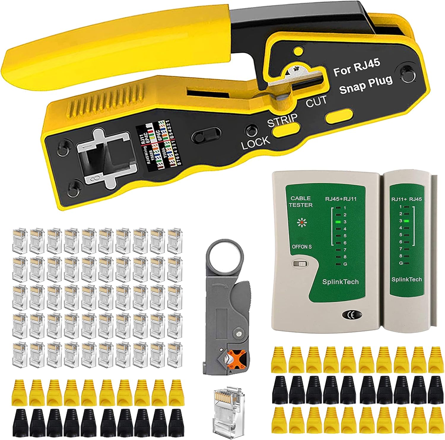 TAIWAIN Cat6 Crimping Network Repair Tool Cat5 RJ45 Crimp Set ...