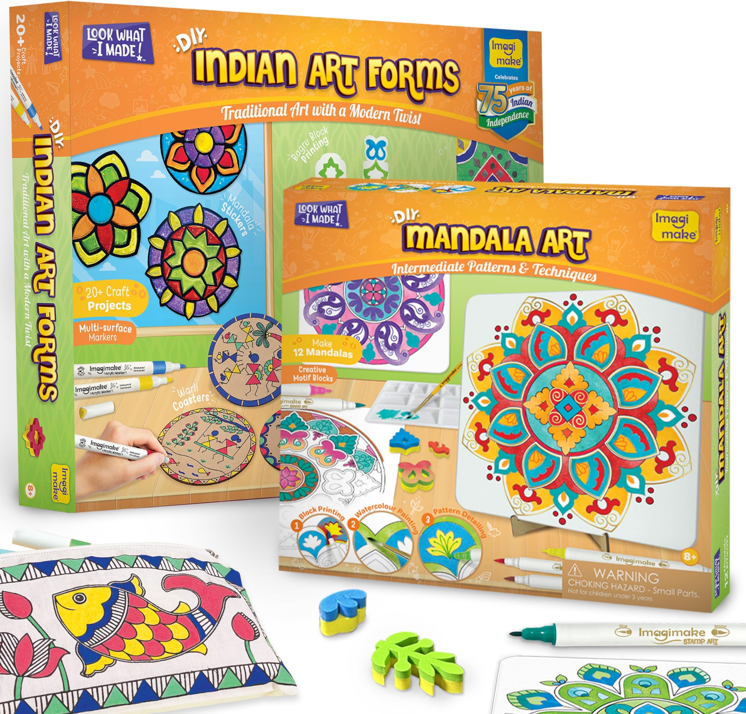 Imagimake Indian Art Combo Kit | Includes Mandala, Madhubani, Warli ...