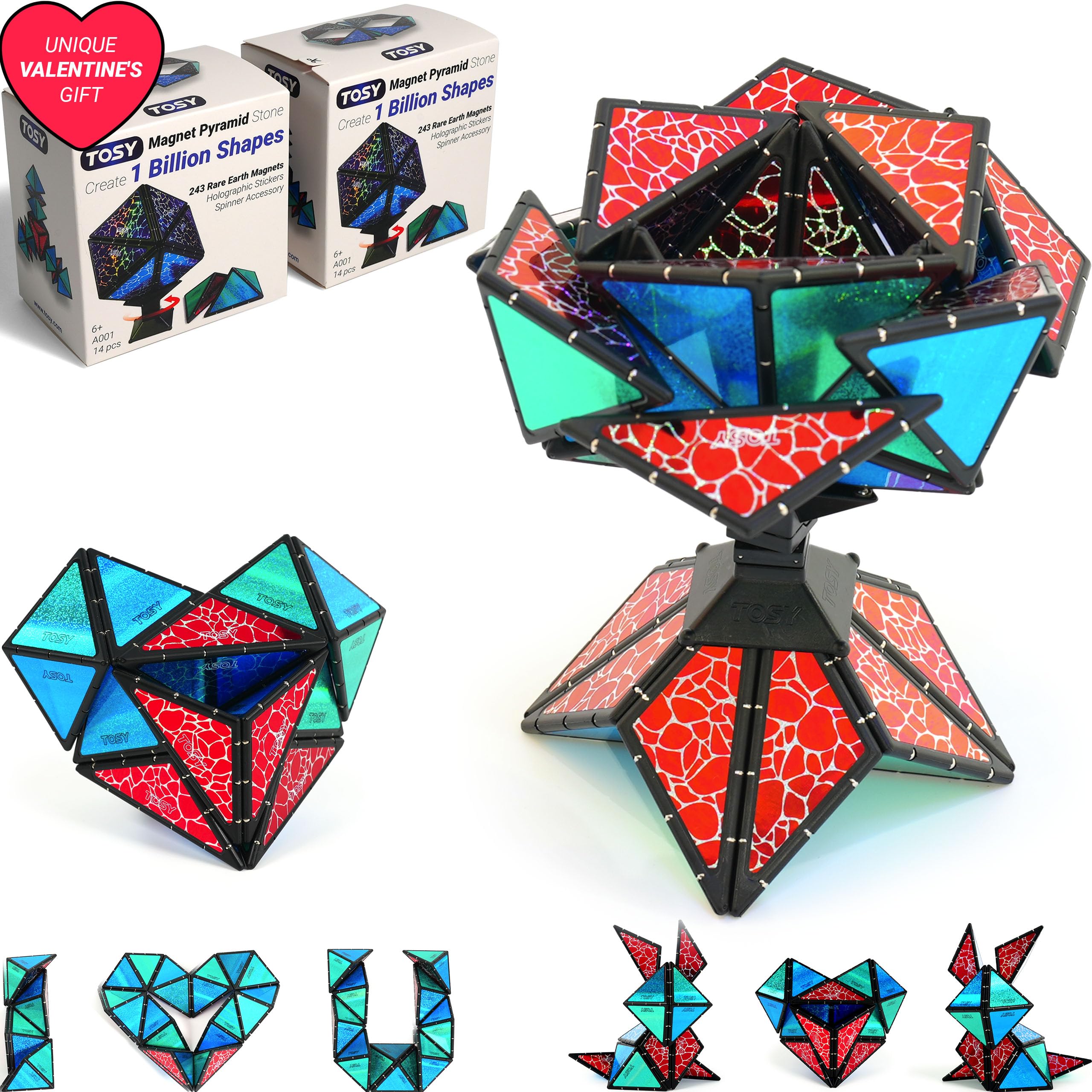 Amazon.com: TOSY Magnet Pyramid Stone - 1 Cube Transforms into 1 ...