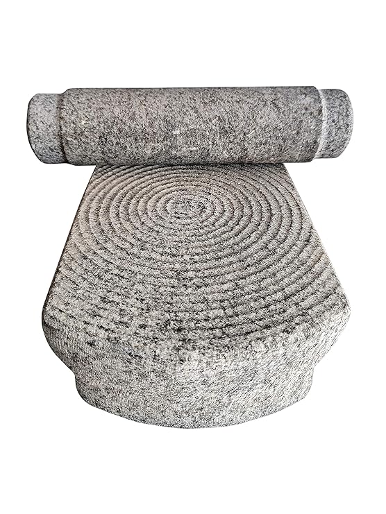 EZAHK Stone Ammikallu Mortar and Pestle Set, SIL Batta, Ammi Pooja ...
