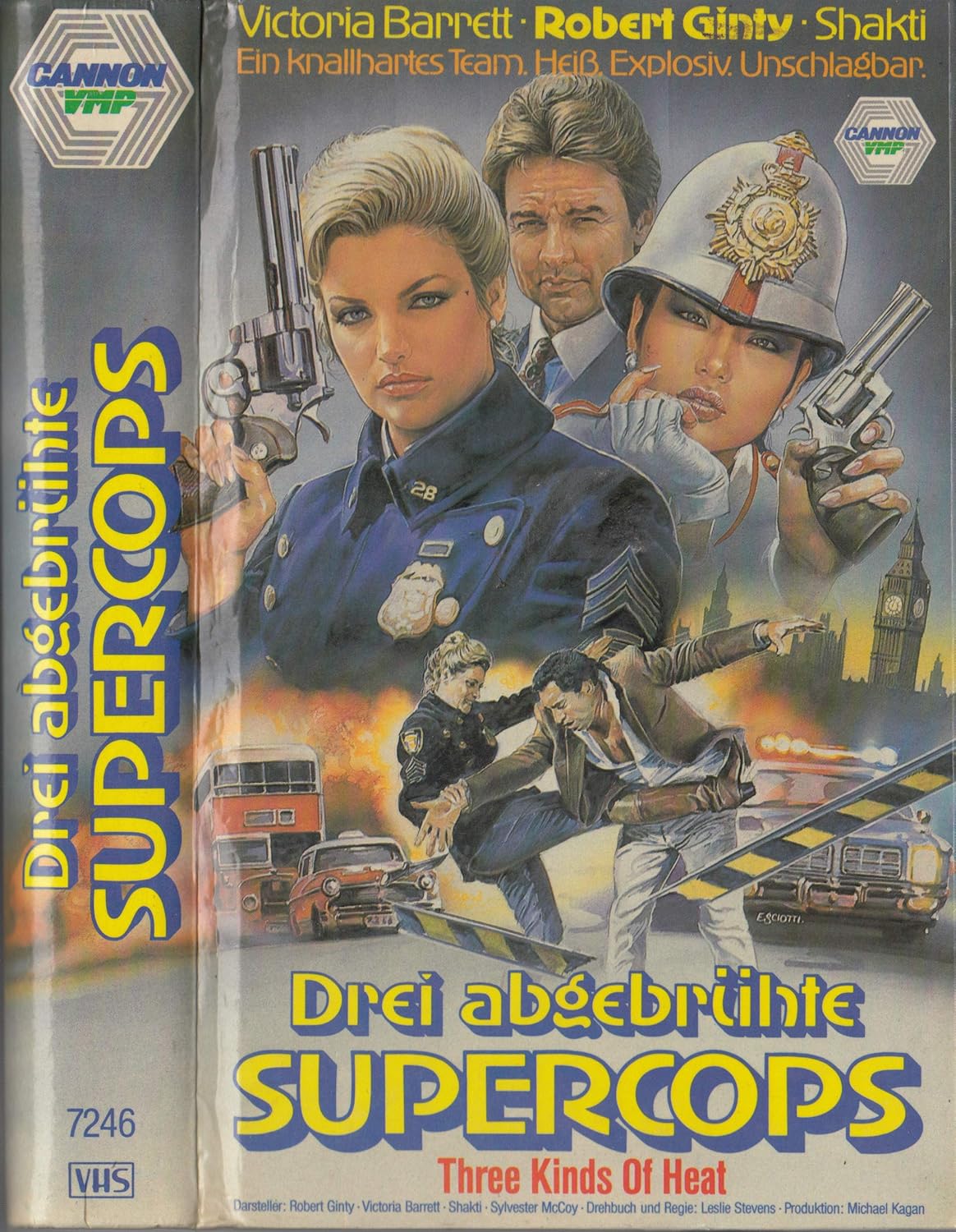 Drei abgebrühte Supercops [VHS] : Robert Ginty, Victoria Barret, Shakti ...