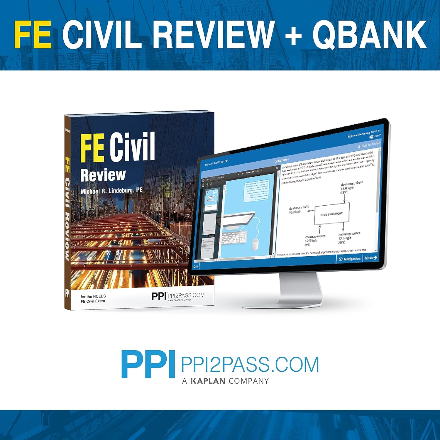 PPI FE Civil Self-Study Bundle: FE Civil Review + Online Qbank Practice ...