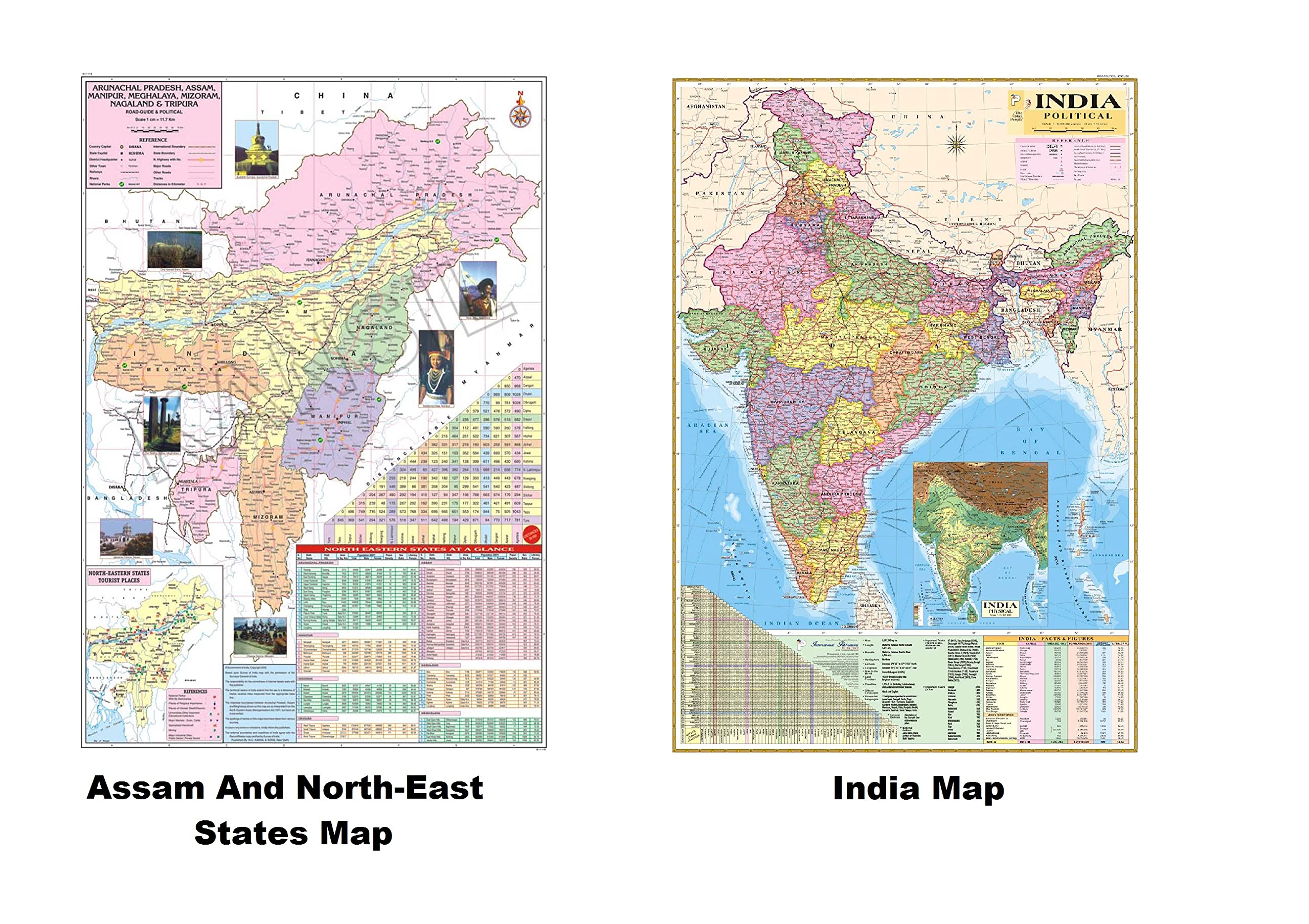 Assam Map And India Map Non Laminated Paper Print Set | Desertcart Cyprus
