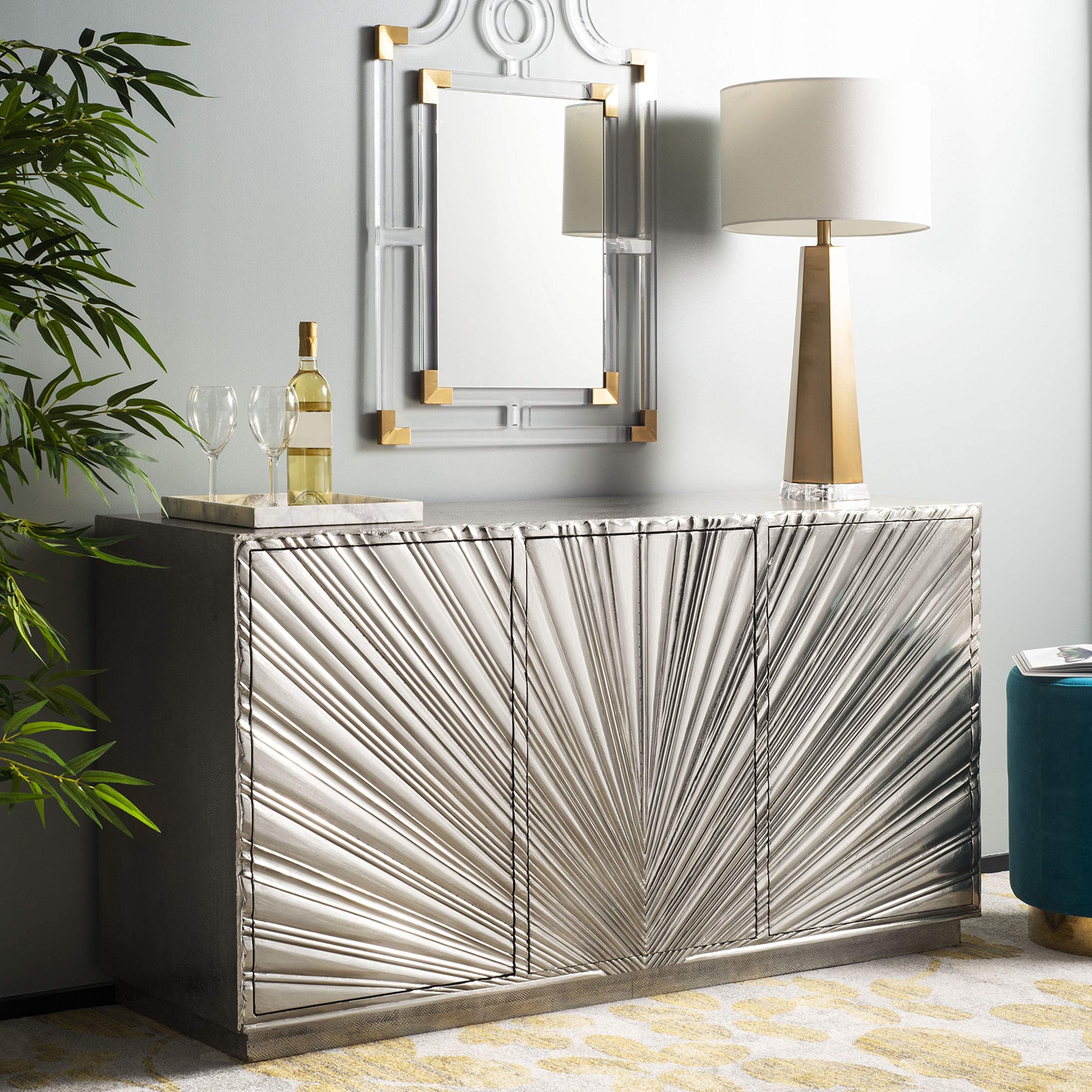 Amazon.com - Safavieh Couture Home Boone Modern Brown and Silver 4-door ...