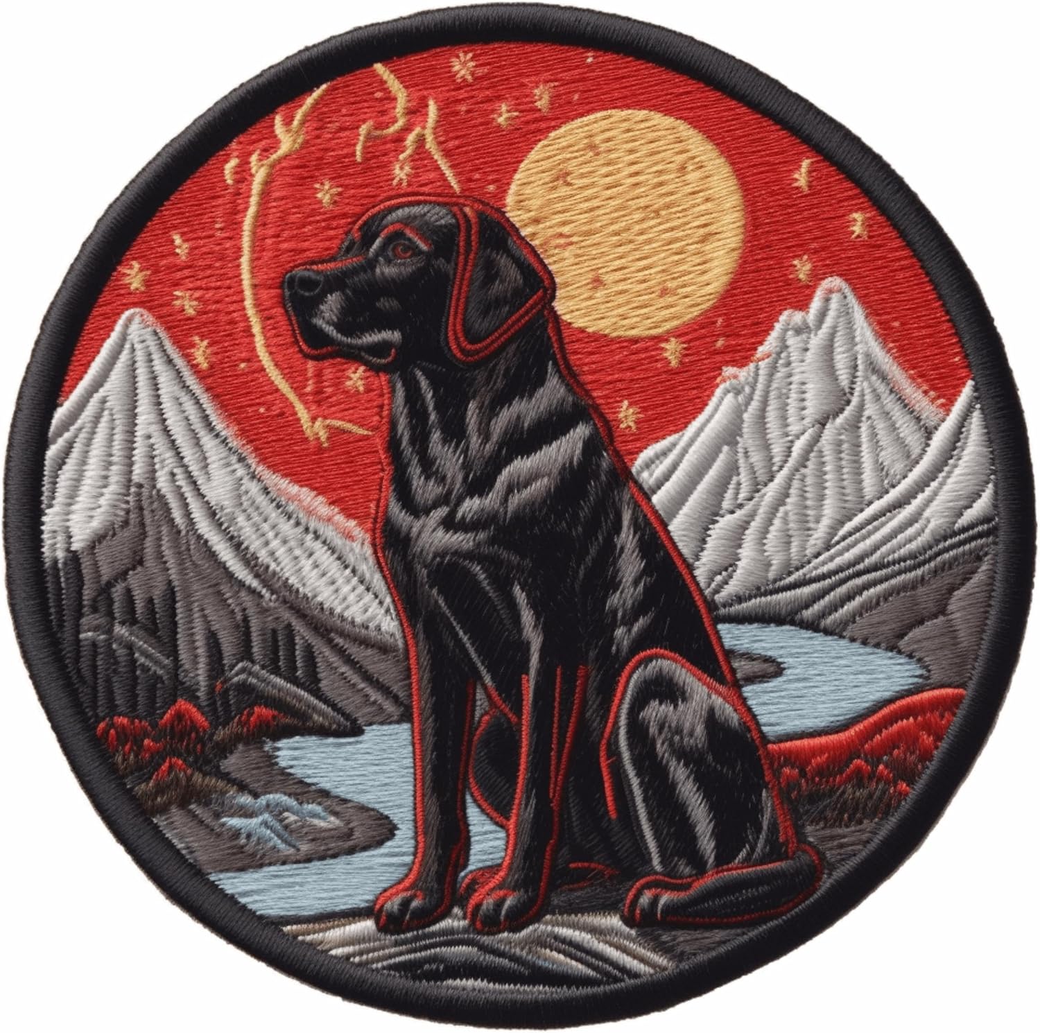 Amazon.com: Black Labrador Dog Patch 3" Iron-on Embroidered Sublimated ...