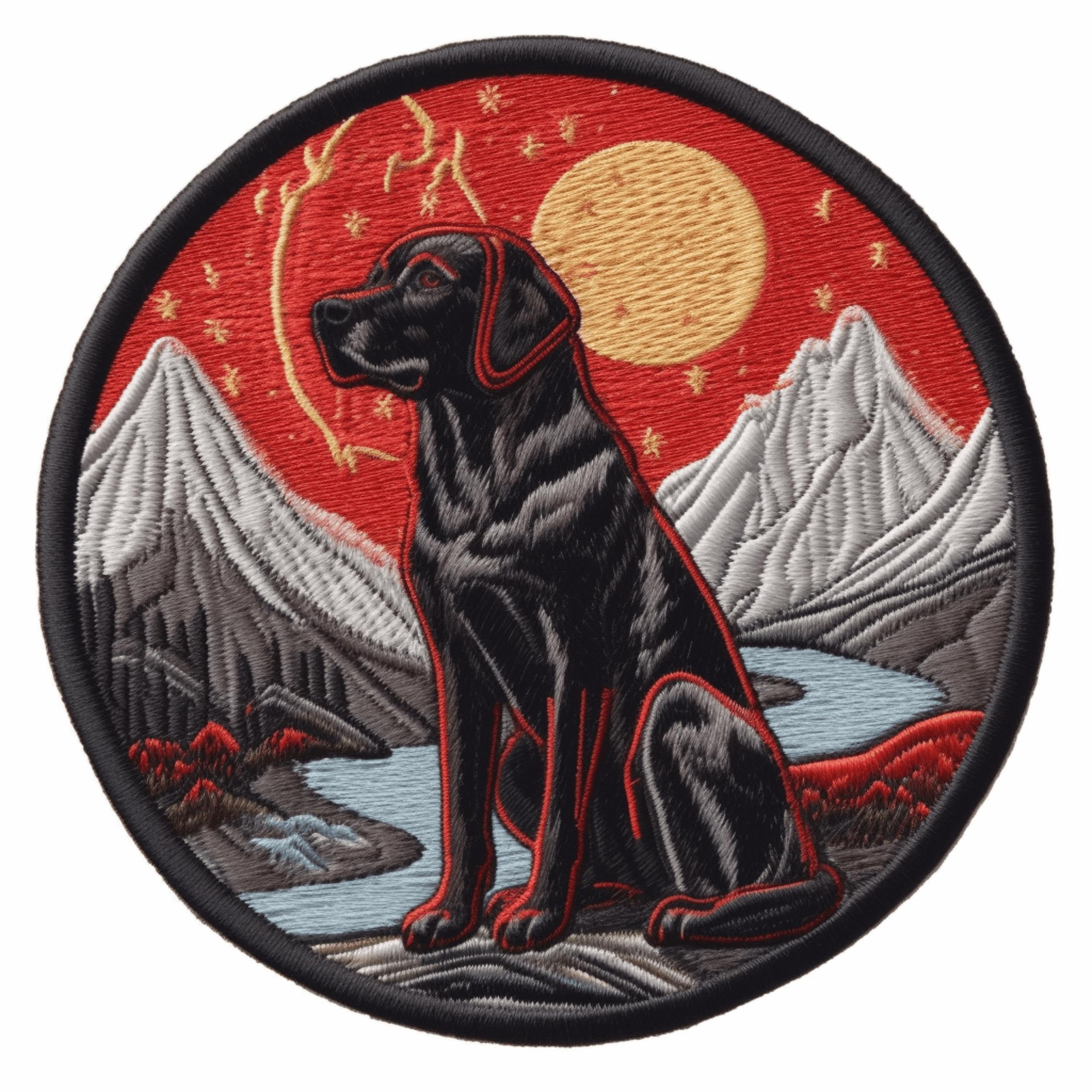 Amazon.com: Black Labrador Dog Patch 3" Iron-on Embroidered Sublimated ...