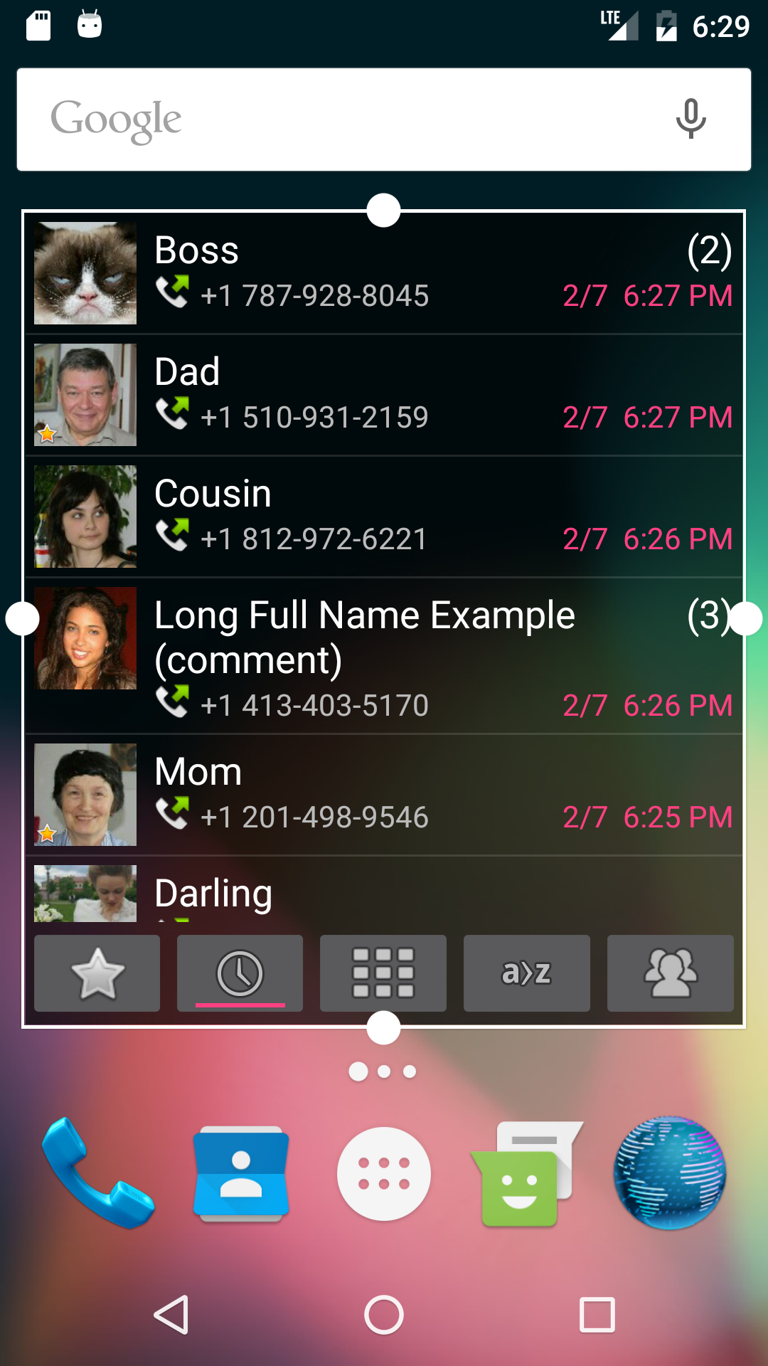 Contacts widget with dialer - App on Amazon Appstore