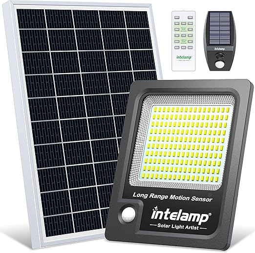 intelamp Focos Solares LED para Exteriores 12000mAh Foco LED Solar para ...