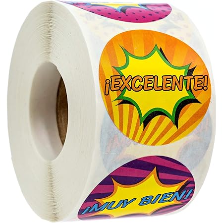 Amazon.com: SBLABELS Spanish Reward Stickers 500 Espanol Reward ...