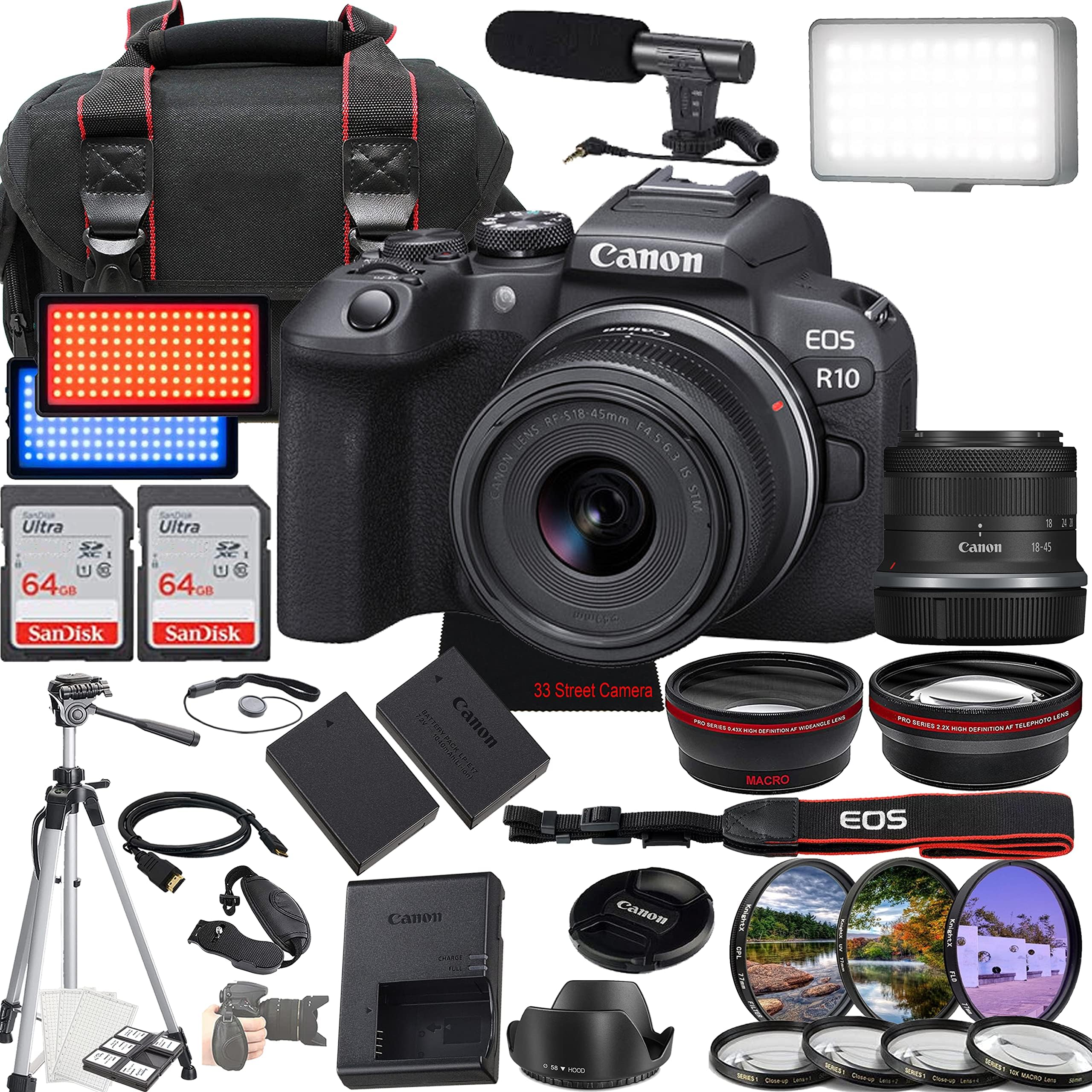 Amazon.com : Canon EOS R10 Mirrorless Camera w/RF-S 18-45mm f/4.5-6.3 ...