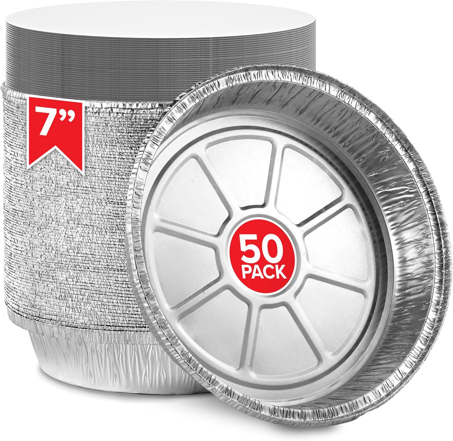 Amazon.com: Stock Your Home 7 Inch Round Aluminum Pans with Paper Lids ...