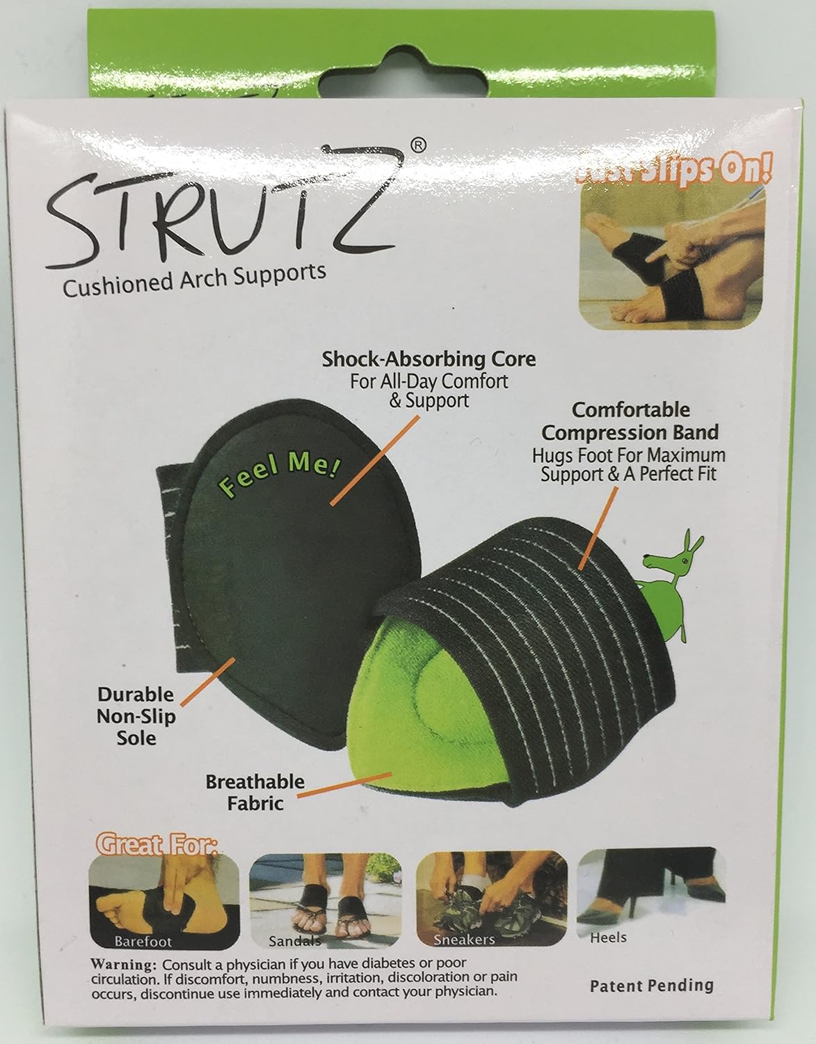 Ontel Strutz Cushioned Arch Supports - Green, 2 Nepal | Ubuy