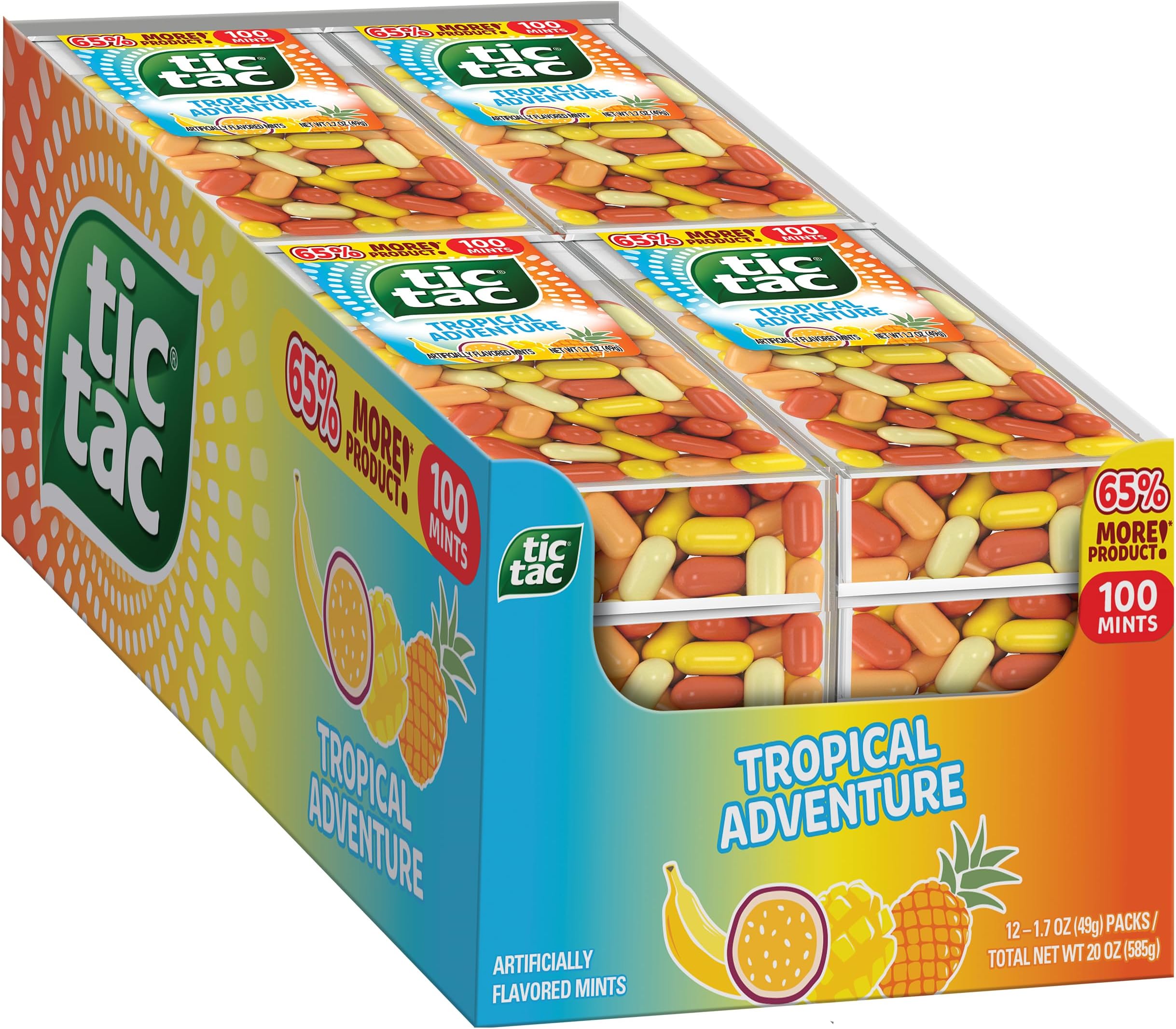 Amazon.com: Tic Tac Tropical Adventure Fruit Flavored Mints, Bulk 12 ...