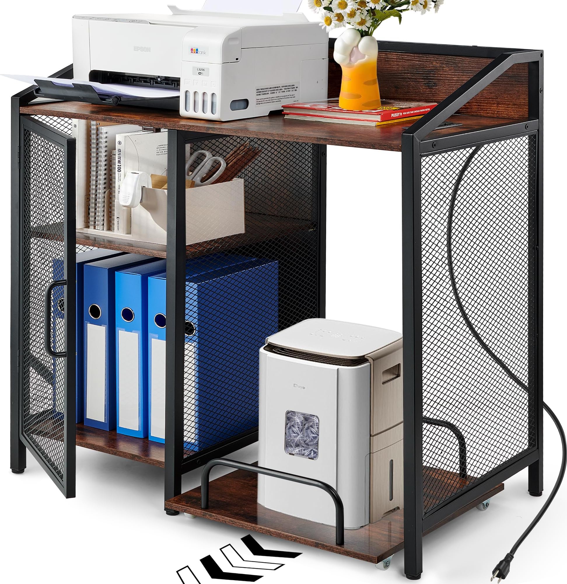 Amazon.com: Printer Stand with Storage, Large Printer Table with Drawer ...