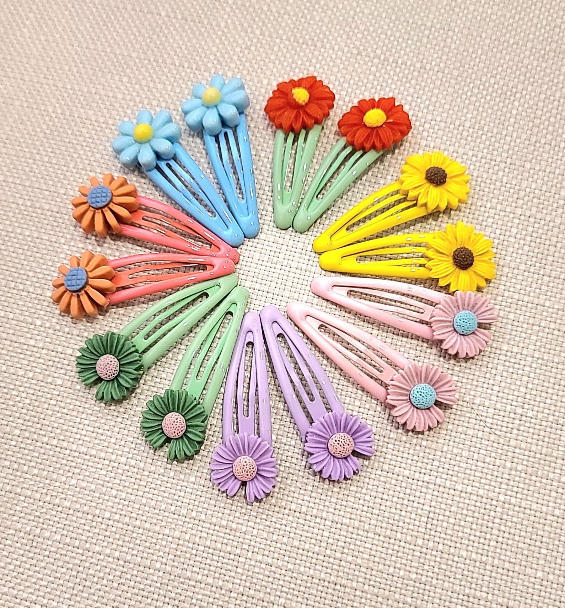 Amazon.com : 20 Pcs Sunflower Snap Hair Clips Sunflower Hair Clips for ...