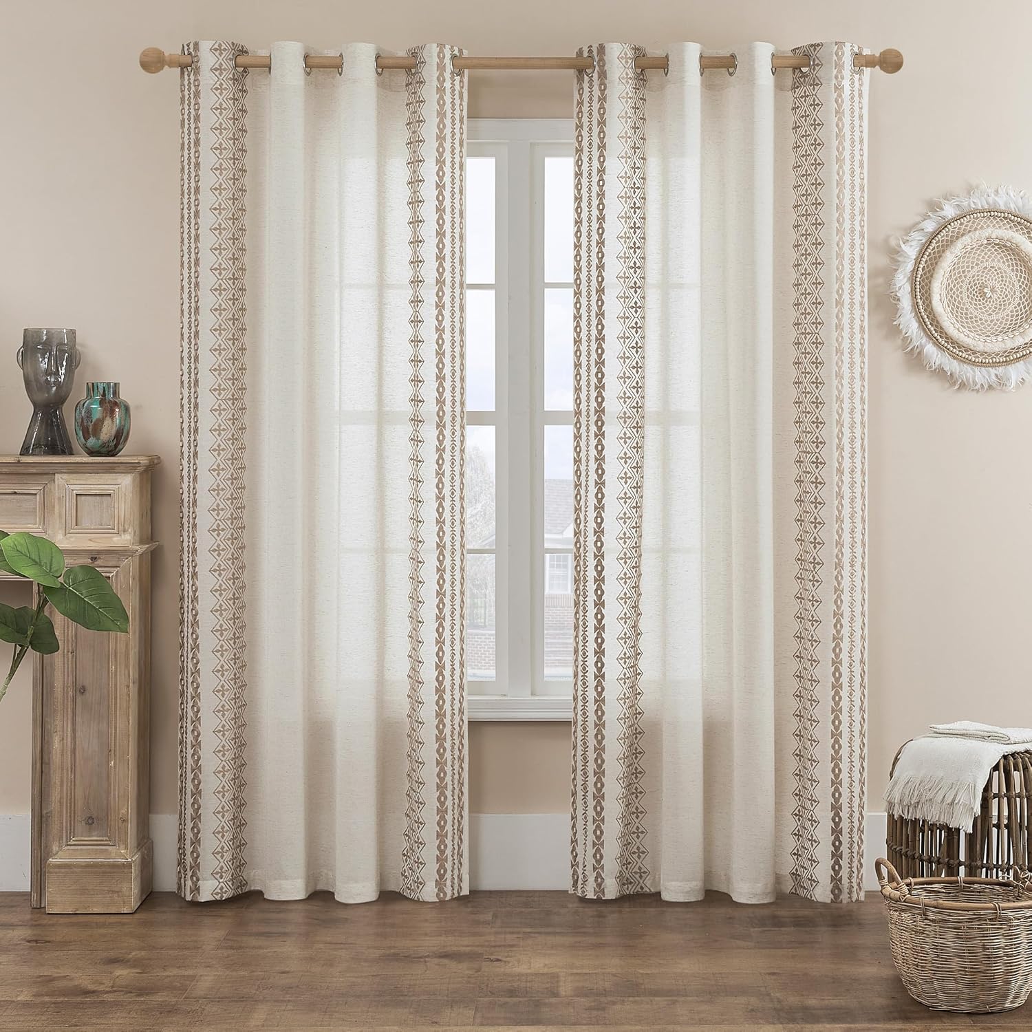 Amazon.com: Sheer Curtains 72 Inches Long 2 Panels Set Vintage ...