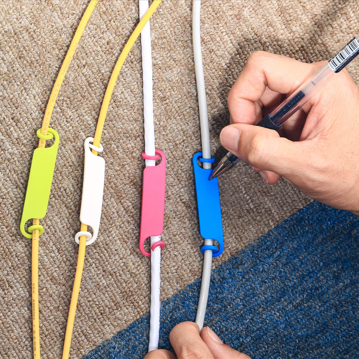 Buy Cable Labels Colourful, Writable Cable Management Tags Used to ...