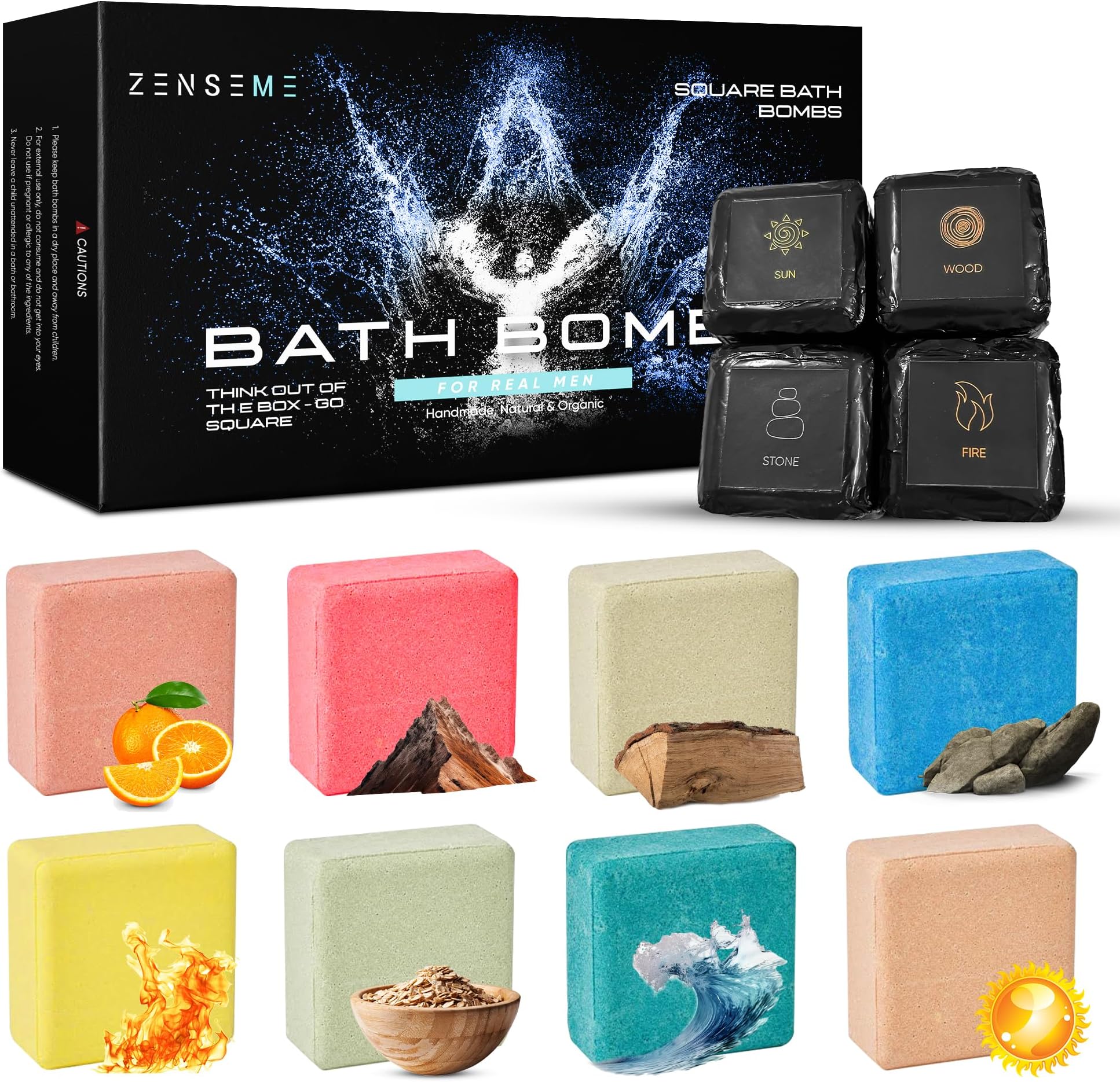 Amazon.com : Bath Bombs for Men - Gift Set of 8 Scented Organic ...
