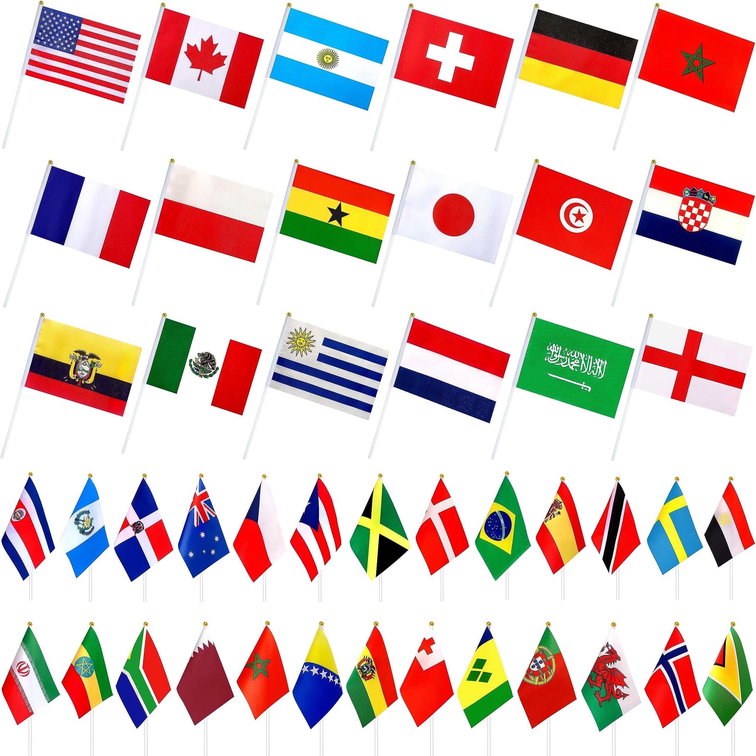 Amazon.com: TSMD 200 Countries International World Stick Flag Small ...
