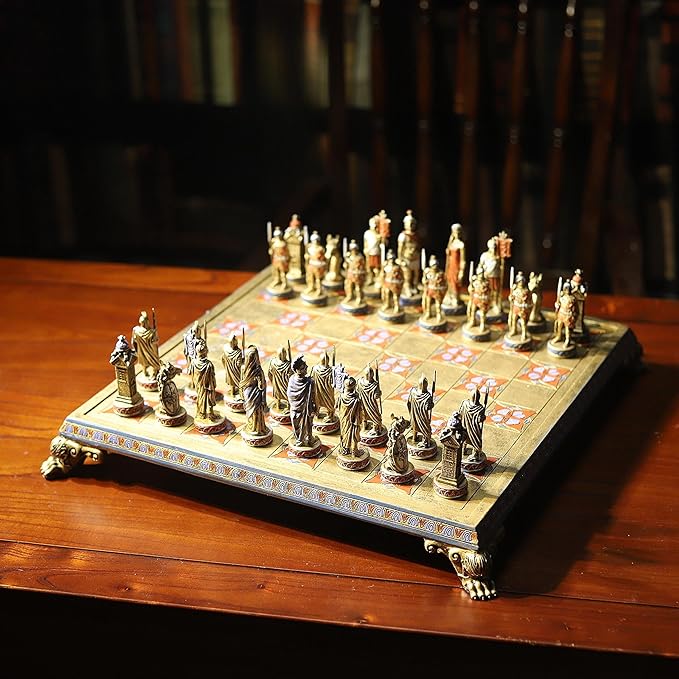 Amazon.com: GENUINQ Antique Roman Legion Warrior Resin Chess Set Hand ...