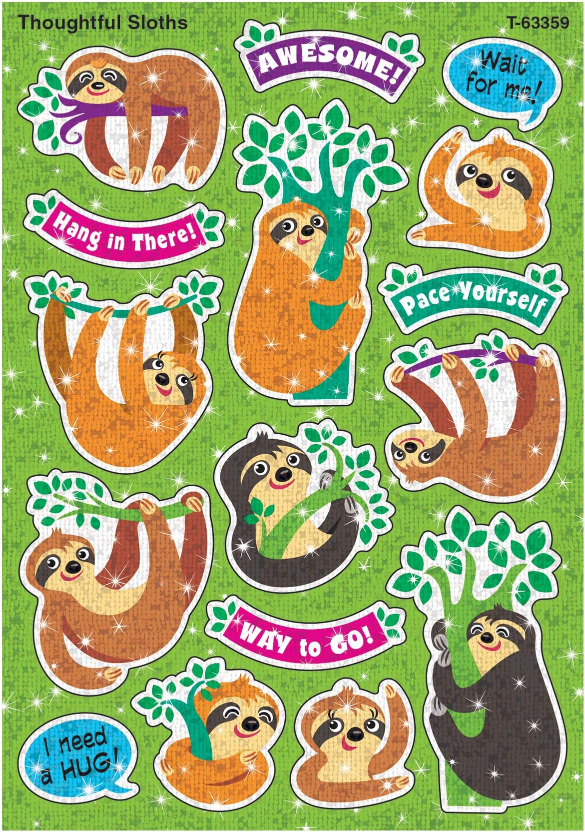 Amazon.com : Sloth - Gift Bag Stickers, 3 Sheets | Sloth Birthday Party ...