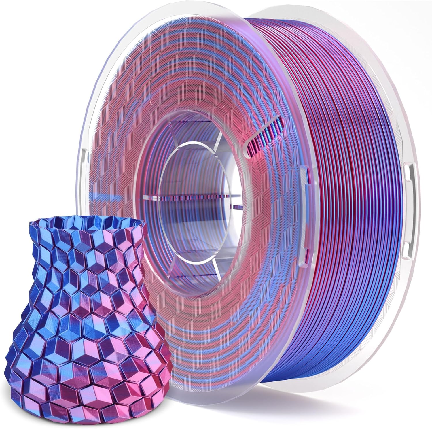 ELEGOO Silk PLA Filament 1.75mm Dual Color Blue Purple 1KG, 3D Printer ...