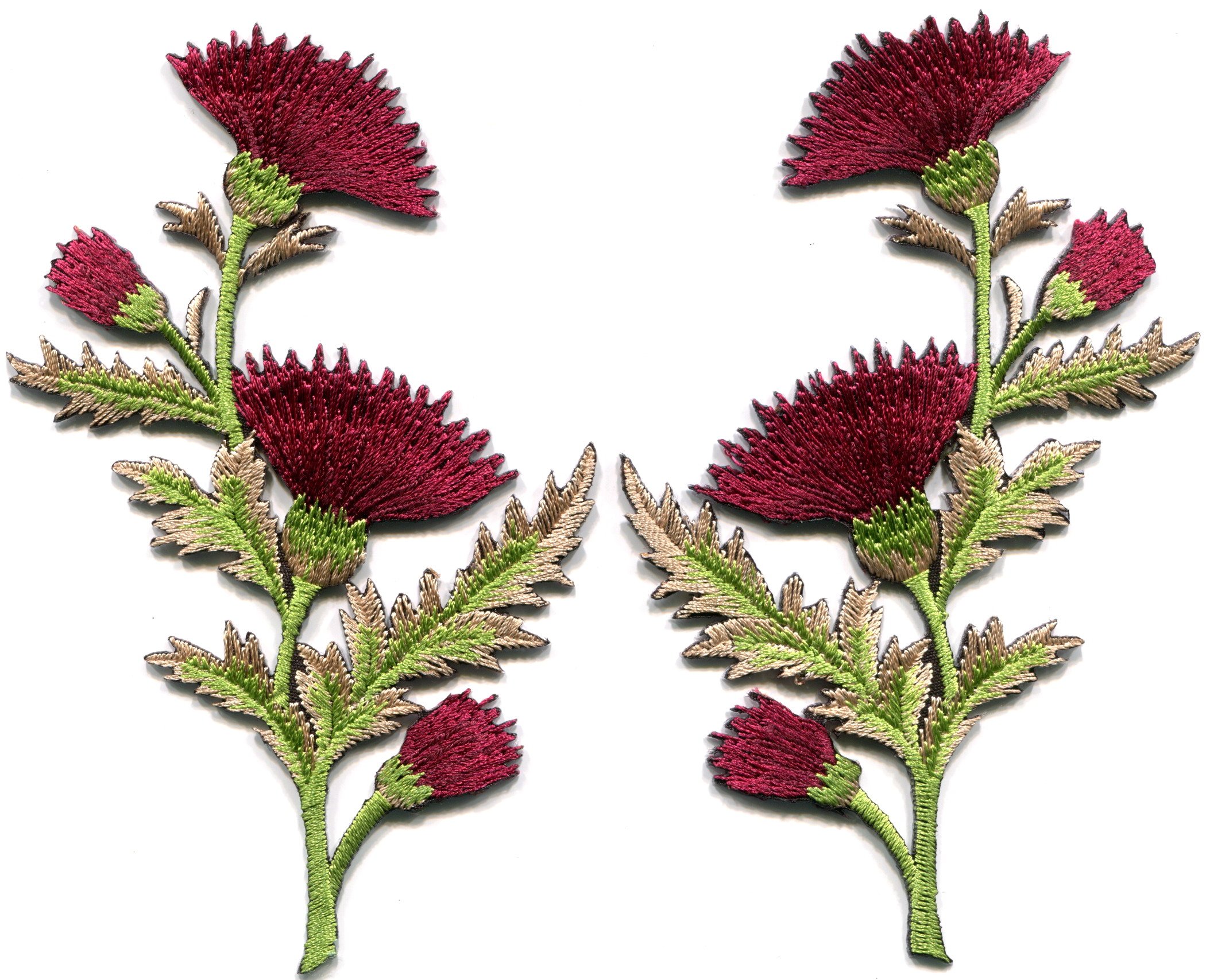 Deep red carnation spray thistle pair flowers floral bouquet ...