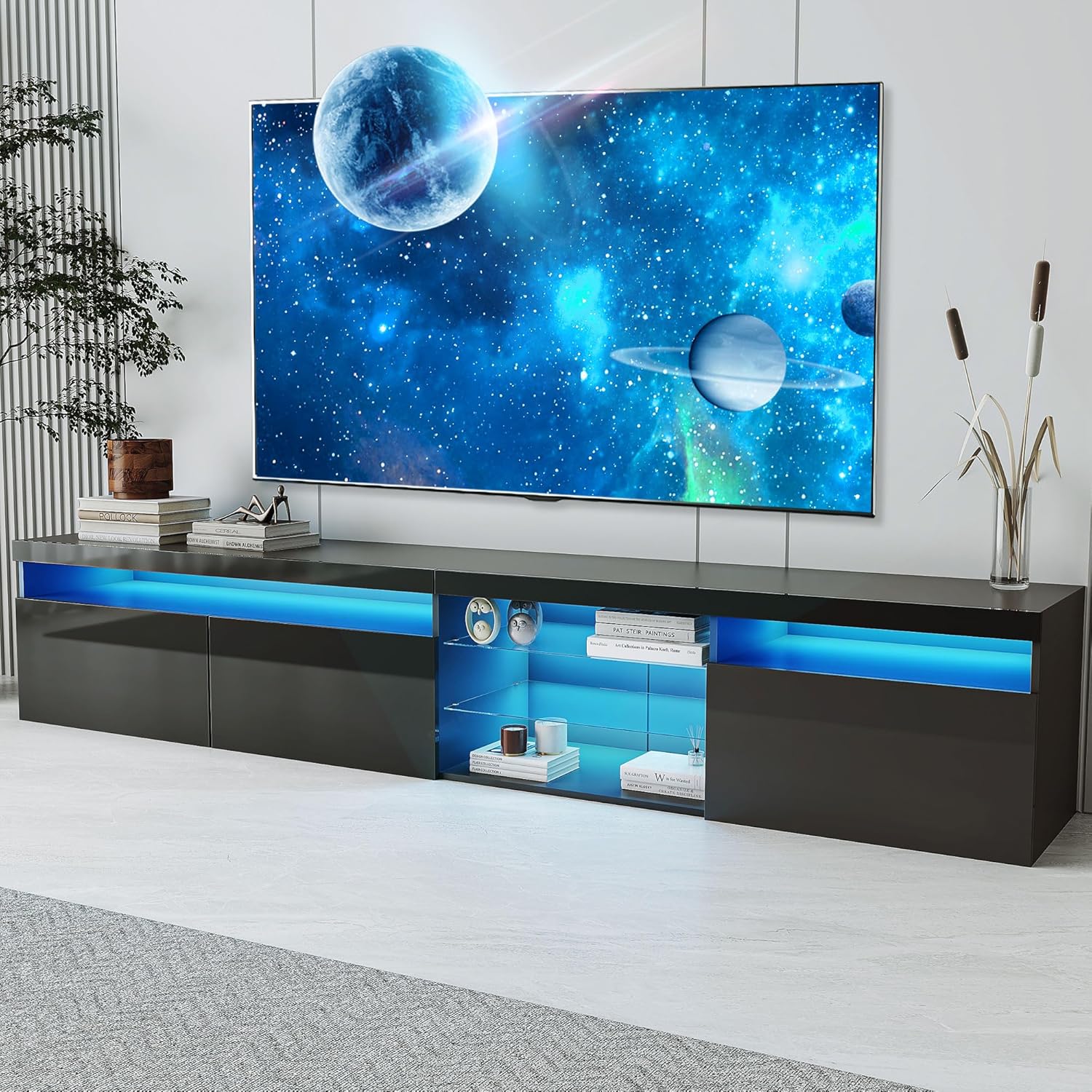 Amazon.com: LED TV Stand for 100 Inch TV, Long Entertainment Center ...