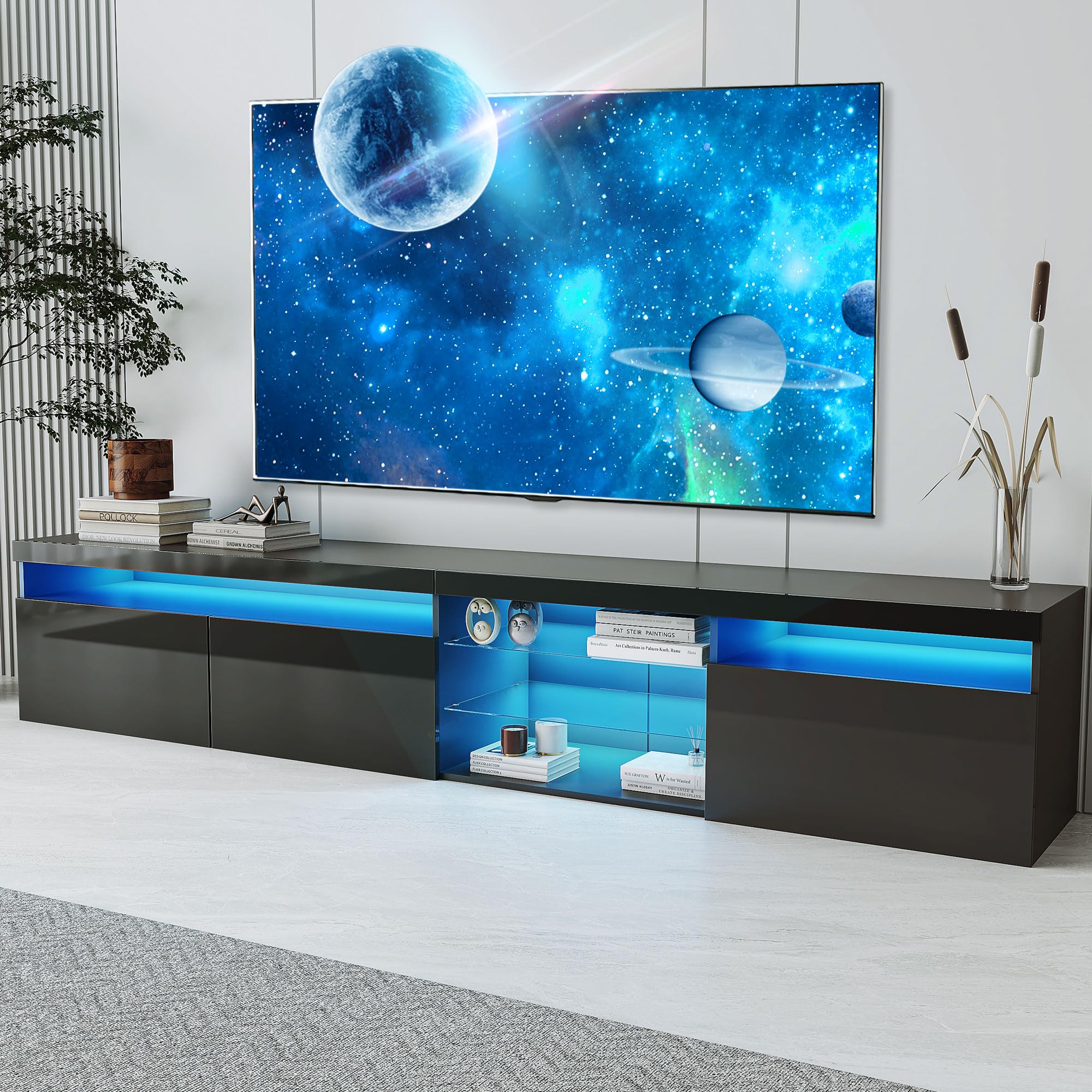 Amazon.com: LED TV Stand for 100 Inch TV, Long Entertainment Center ...