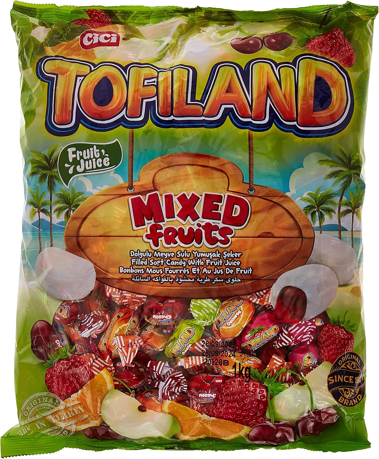 Cici Tofiland Center Filled Mix Fruit Candy, 1 Kg: Buy Online at Best ...