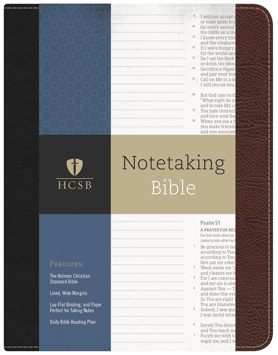 Holy Bible: Holman Christian Standard Notetaking, Black/Brown Bonded ...