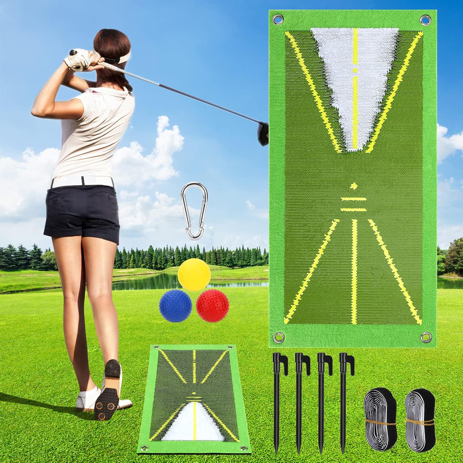 zerotop Golf Training Mat for Swing Detection Batting Golf Practice Hitting Swing Mat Golf Track ...