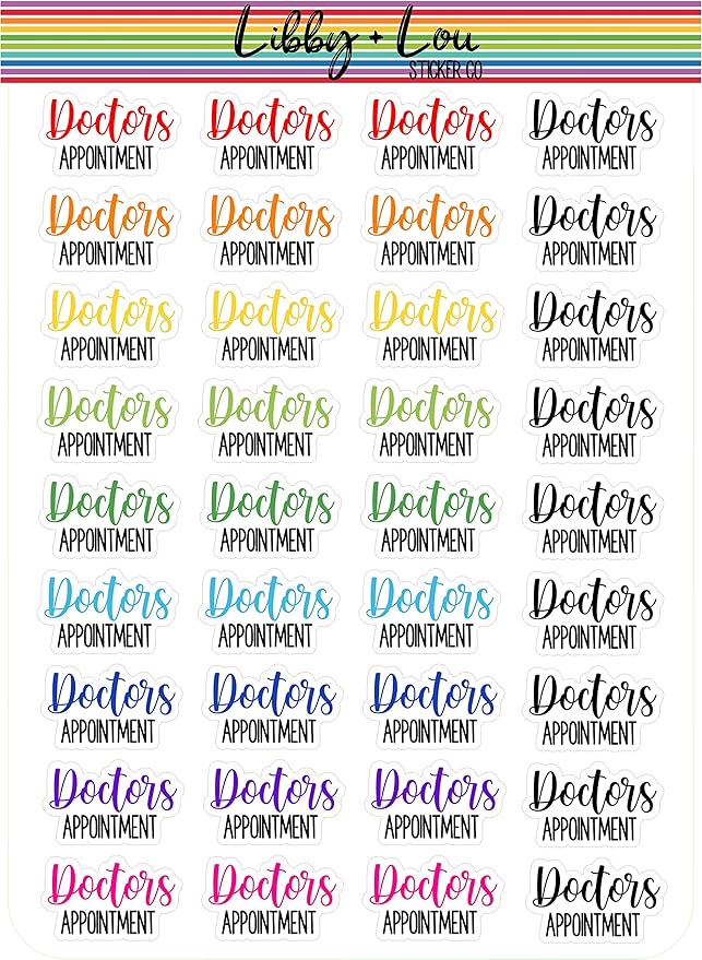 Amazon.com: Doctors Appointment Planner Stickers | Libby and Lou ...