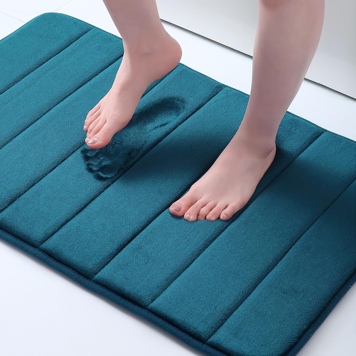 OLANLY Soft Memory Foam Bath Mat, Non-Slip and Super Absorbent Bathroom ...