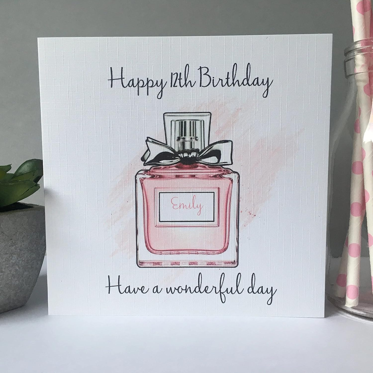 Personalised Birthday Card Female Girls Perfume Bottle 18th 21st 30th ...