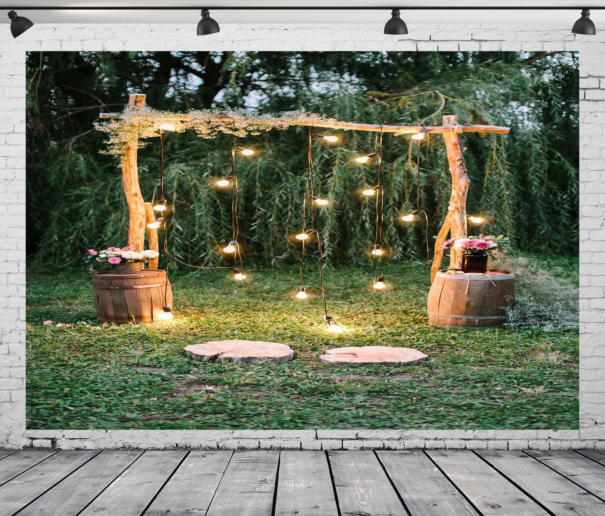 Rustic Wood Wedding Backdrop 2PCS Rustic Wooden Wedding Arch Stand