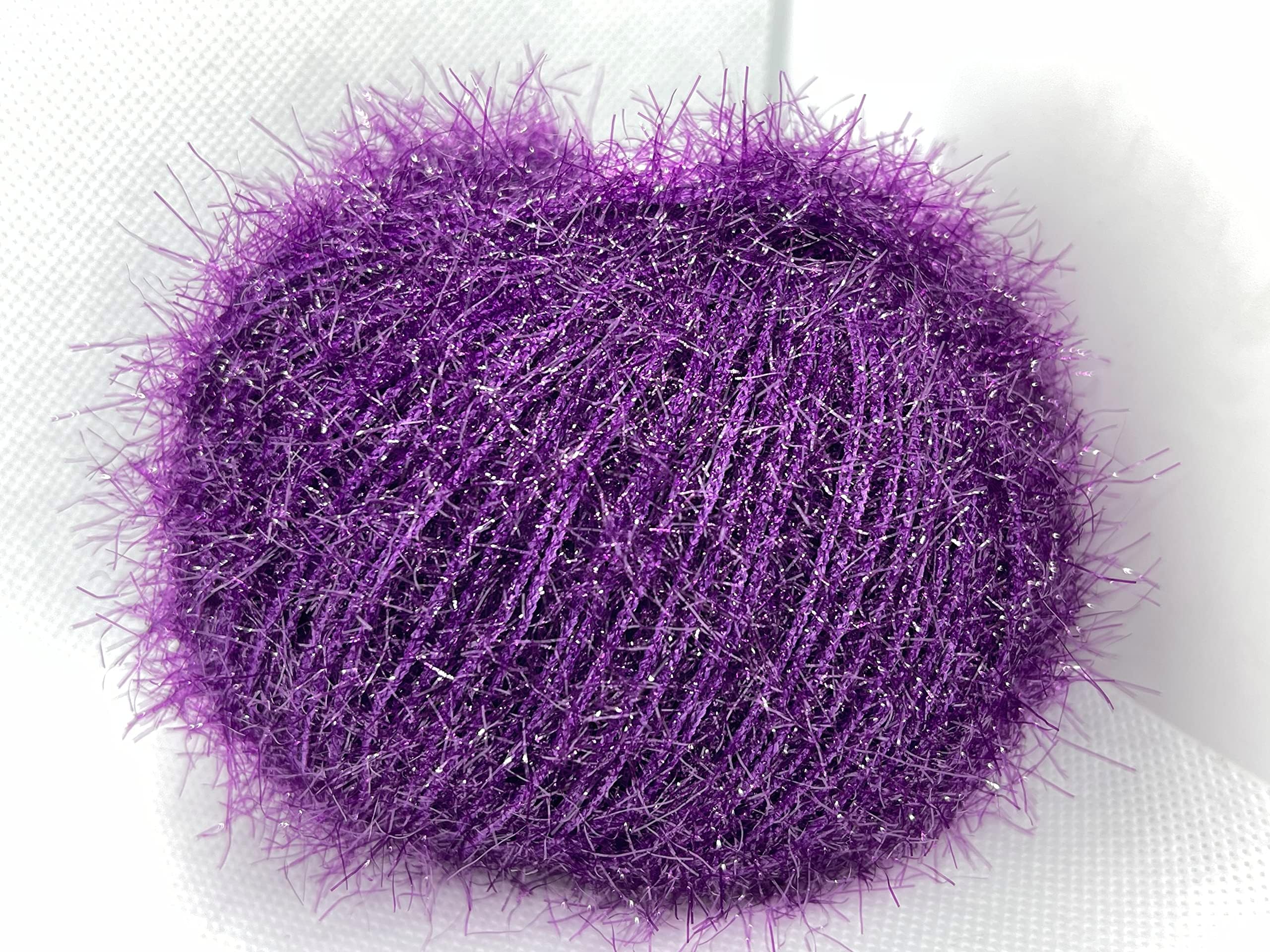 Amazon.com: Dark Purple Sparkle Soft - Ice Yarns Metallic Lurex Nylon ...