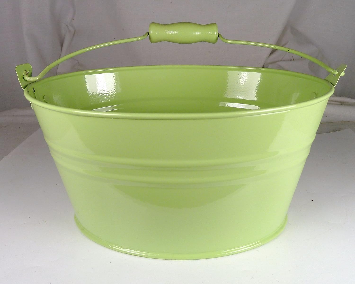 Amazon.com: GREEN OVAL ENAMEL HERB / PLANT PAIL OR BUCKET WITH HANDLE ...