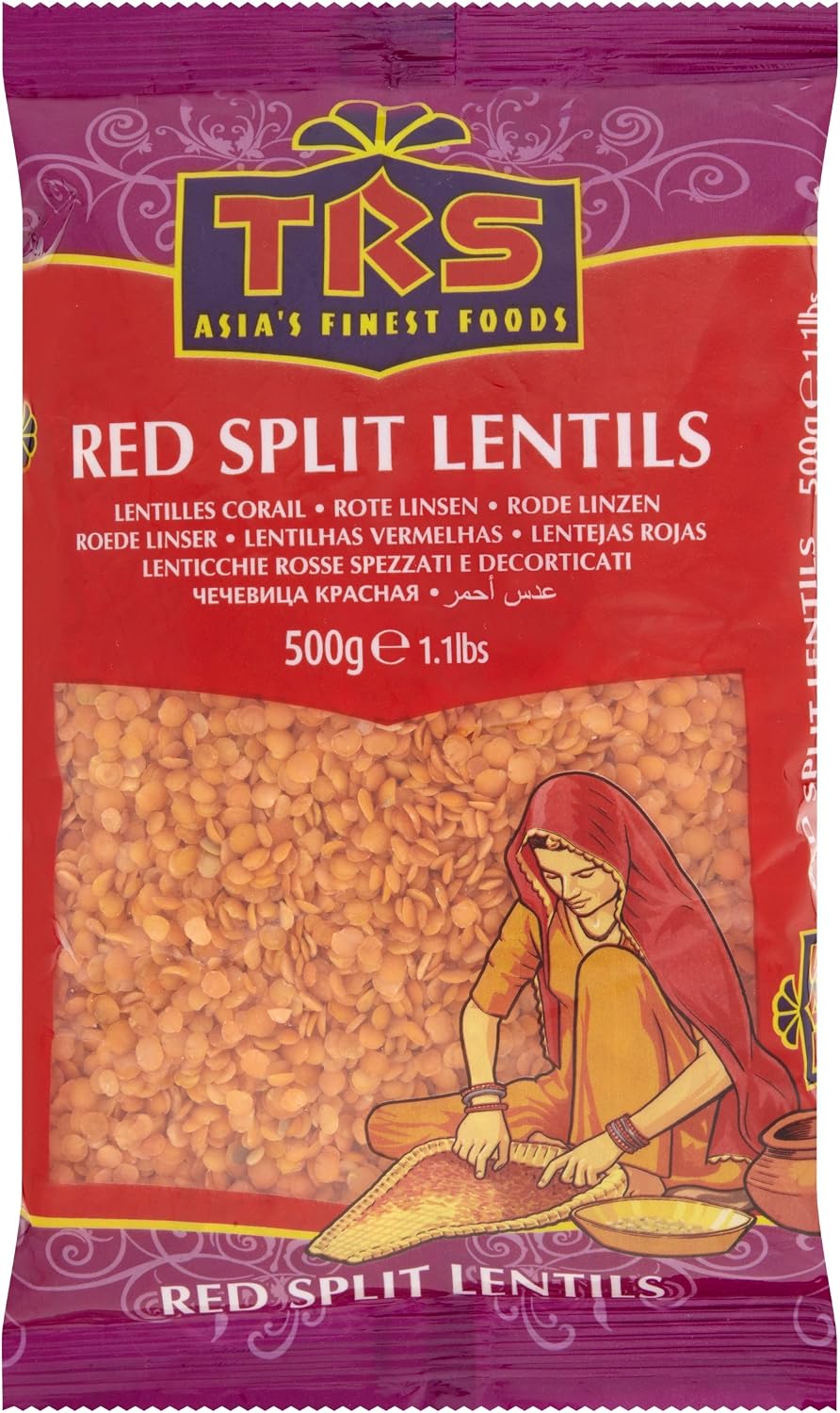 TRS Red Split Lentils 500 g (Pack of 10) : Amazon.co.uk: Grocery