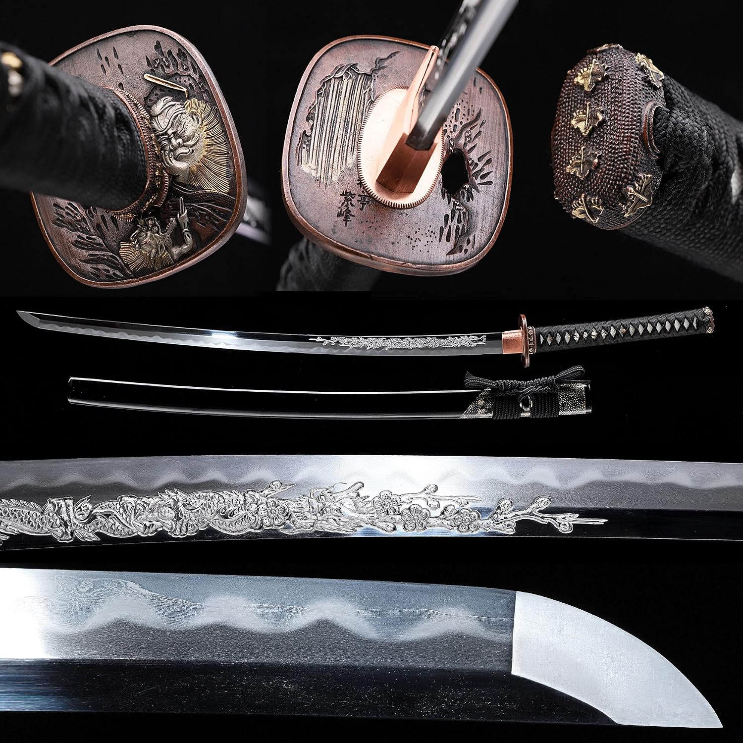 Hejiu Katana, Espada samurái Japonesa Hecha a Mano, Acero Tamahagane ...