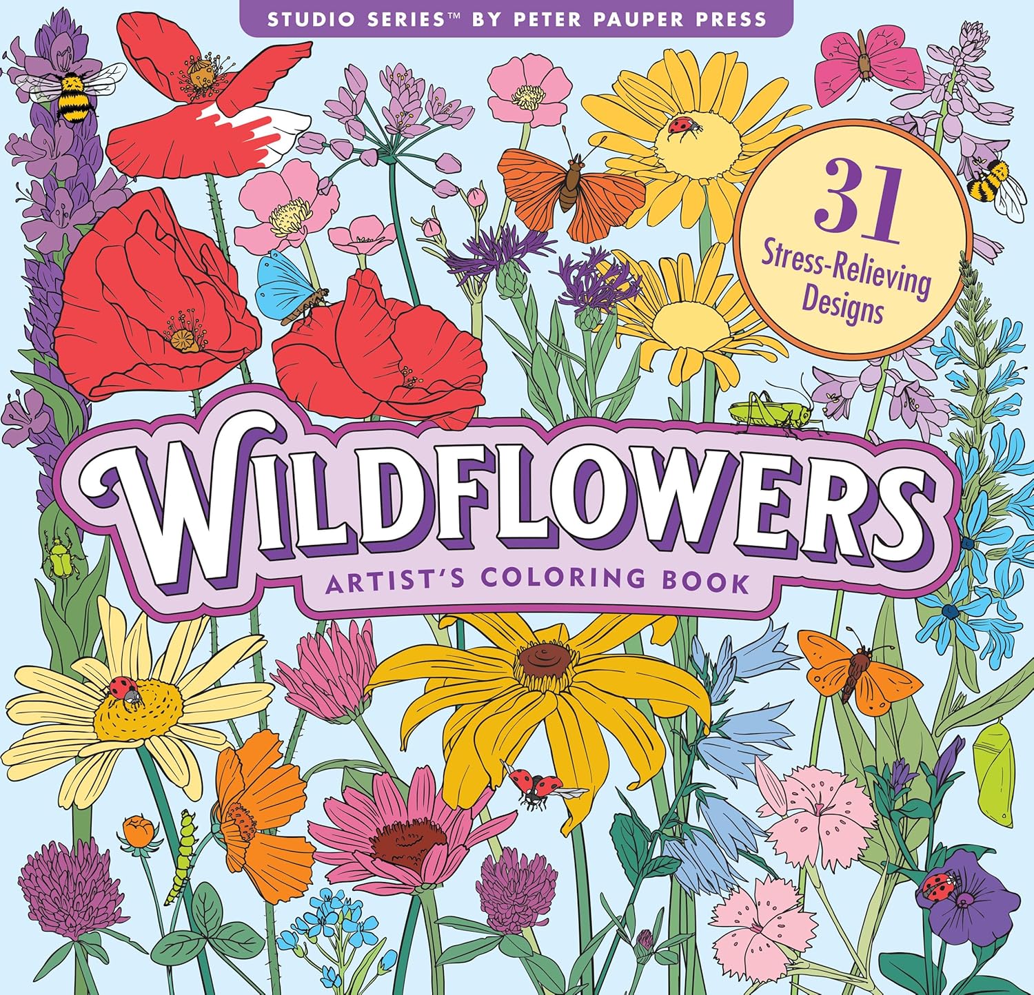 Amazon.com: Wildflowers Adult Coloring Book (31 one-sided designs on ...