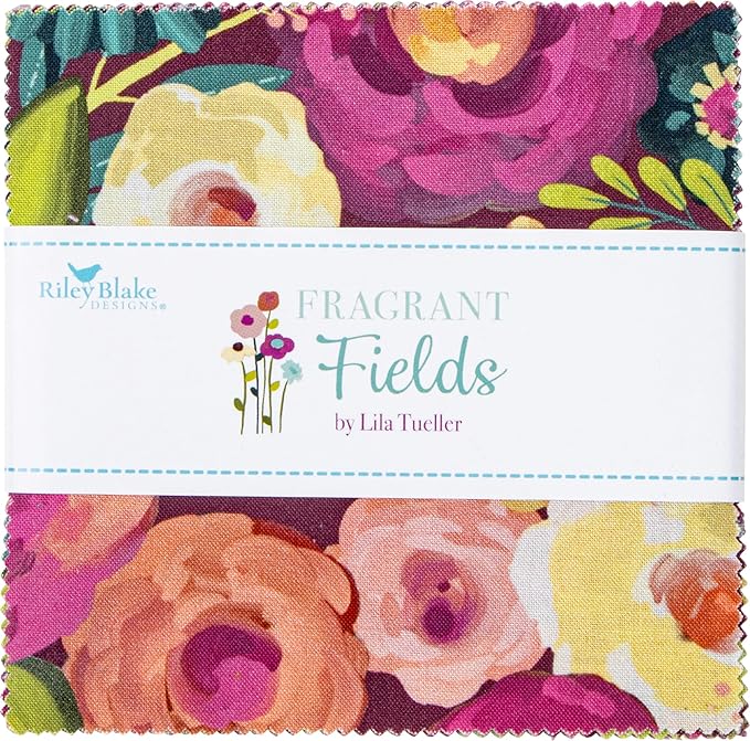 Amazon.com: Fragrant Fields Riley Blake 5-inch Stacker, 42 Precut Fabric Quilt Squares by Lila ...