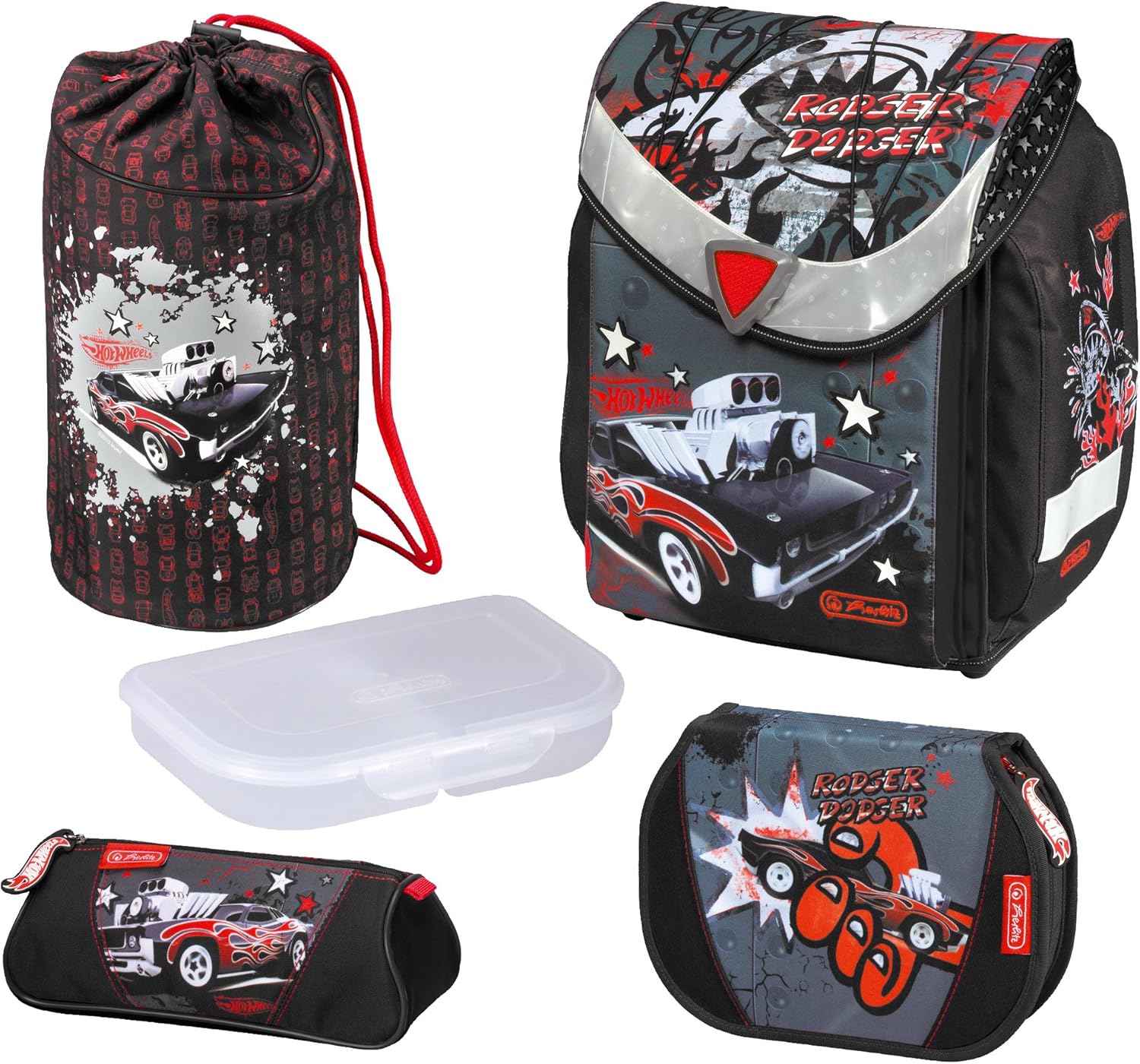 Herlitz School Bag Flexi Plus Hot Wheels III Rodger Dodger, – Grigio ...
