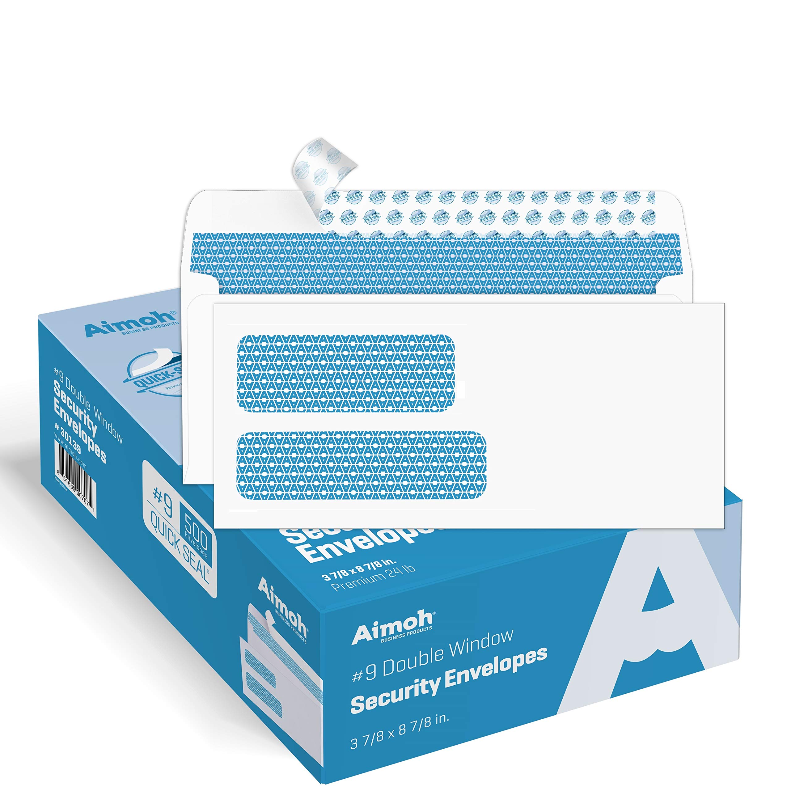 Snapklik.com : Aimoh #9 Double Window SELF Seal Security Envelopes ...