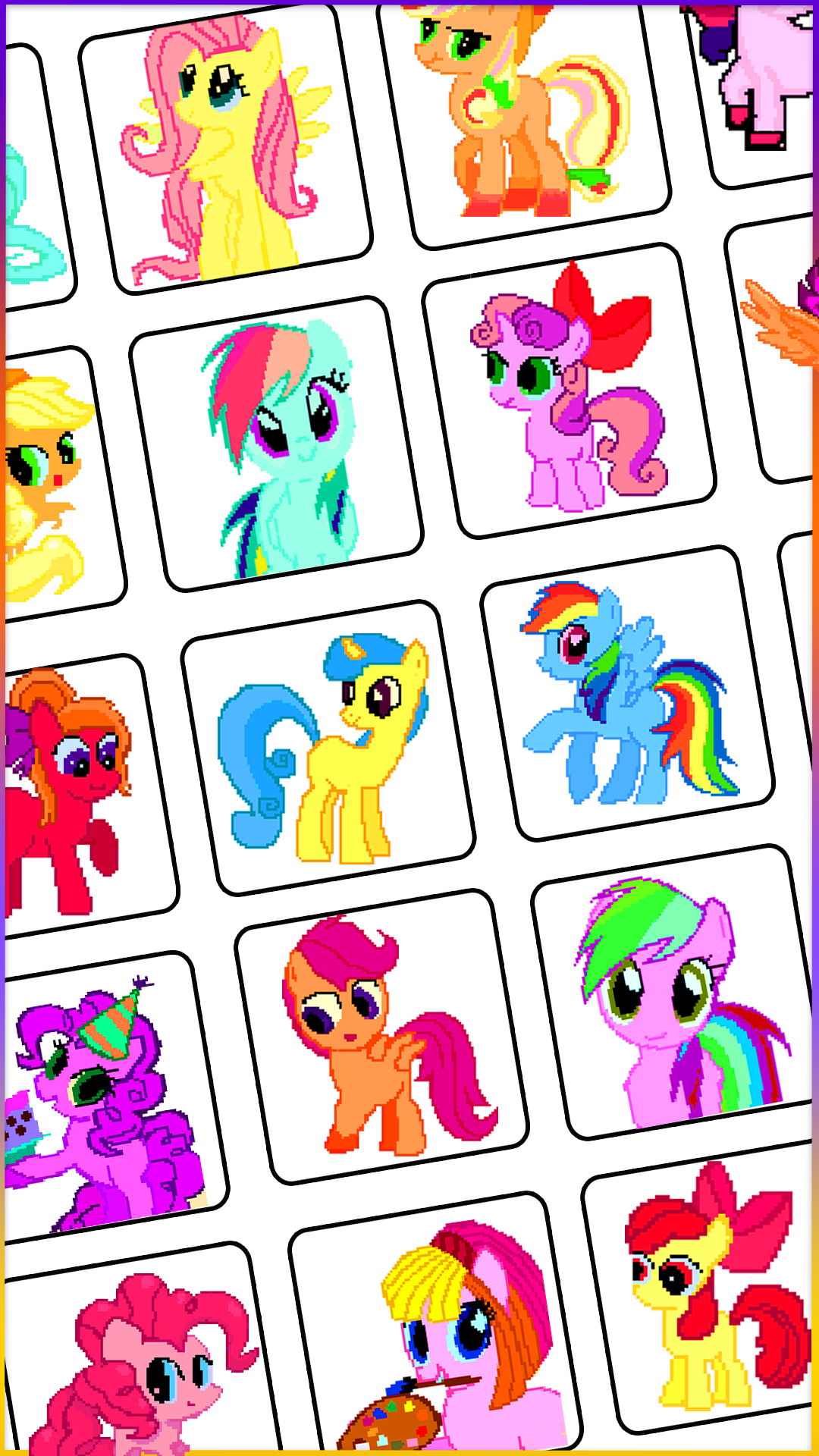 Pony Color By Number - Unicorns Pixel Art Coloring Book;Coloring Games ...
