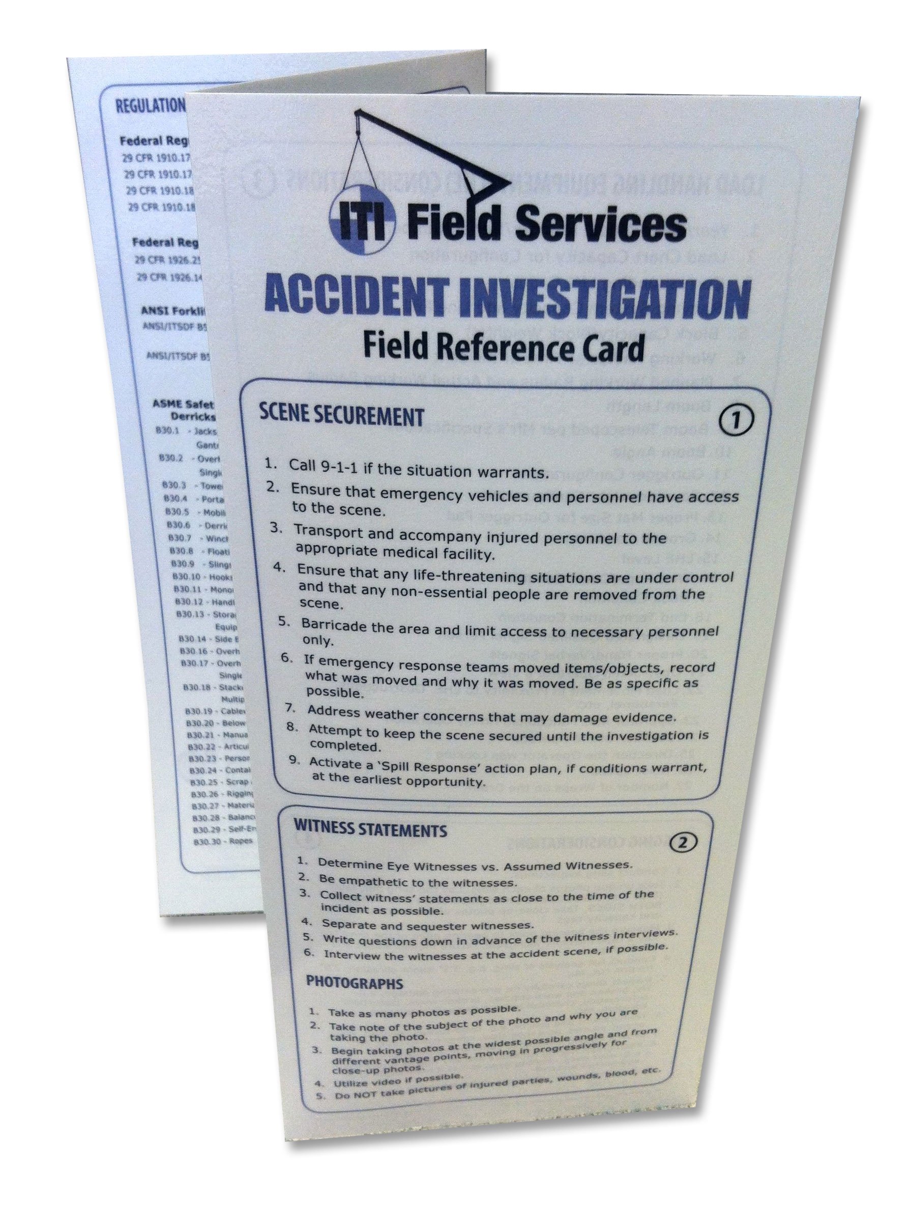 Accident Investigation Field Reference Card: Amazon.com: Industrial ...