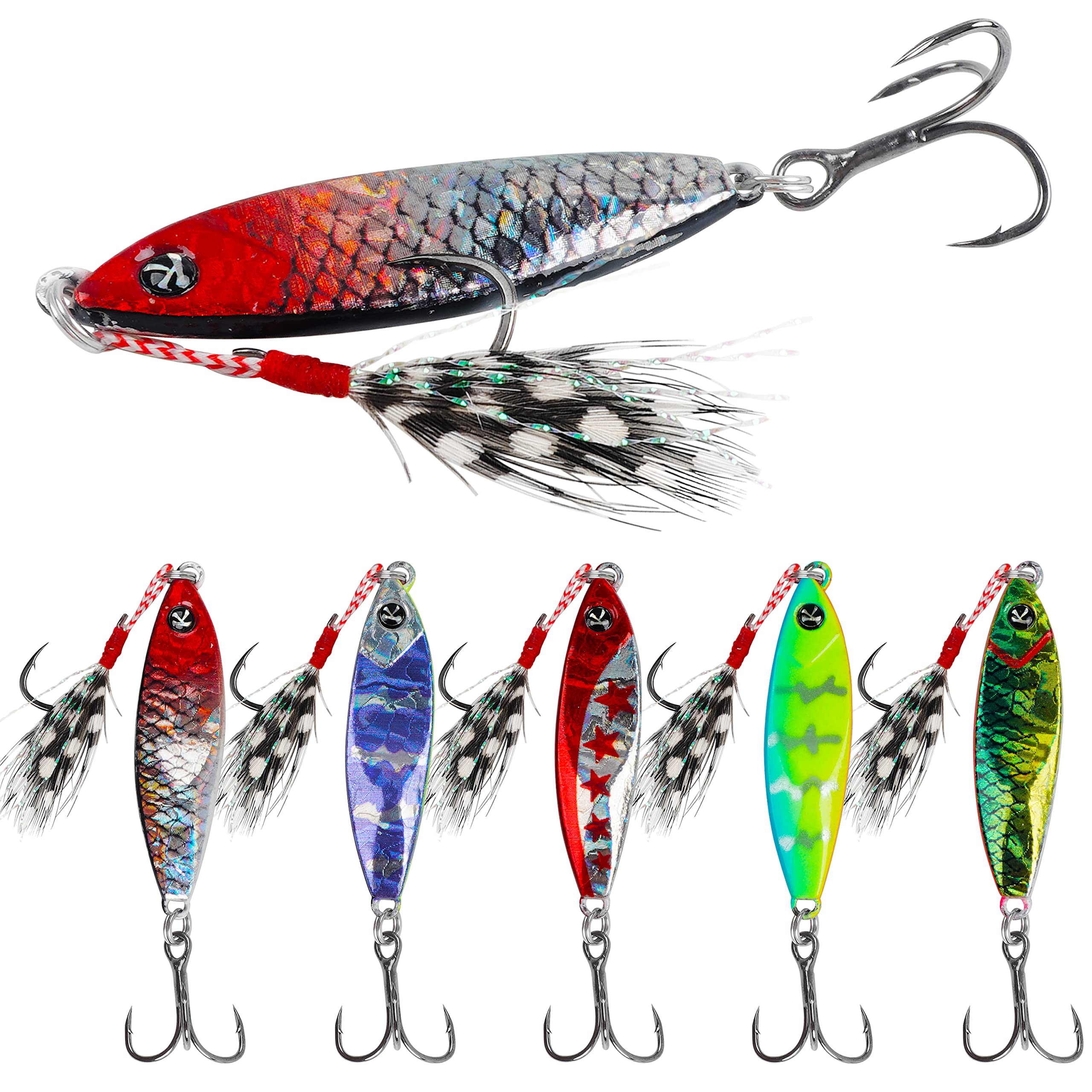 5pcs Fishing Jigs Metal Lures Vertical Jigs Fishing Lures Jigging ...