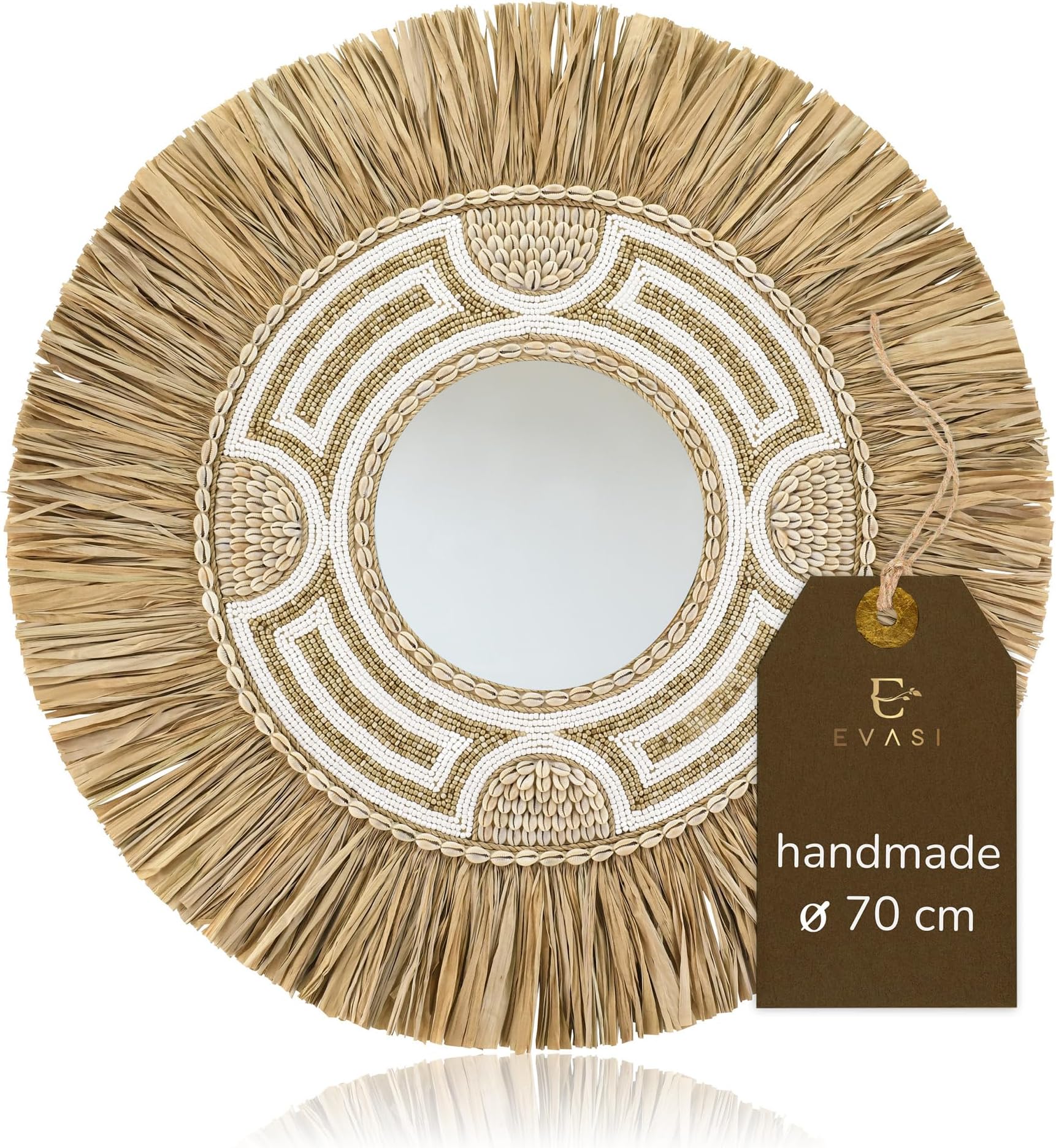Amazon.de: EVASI Wandspiegel Sennai 70 cm Durchmesser Handmade ...